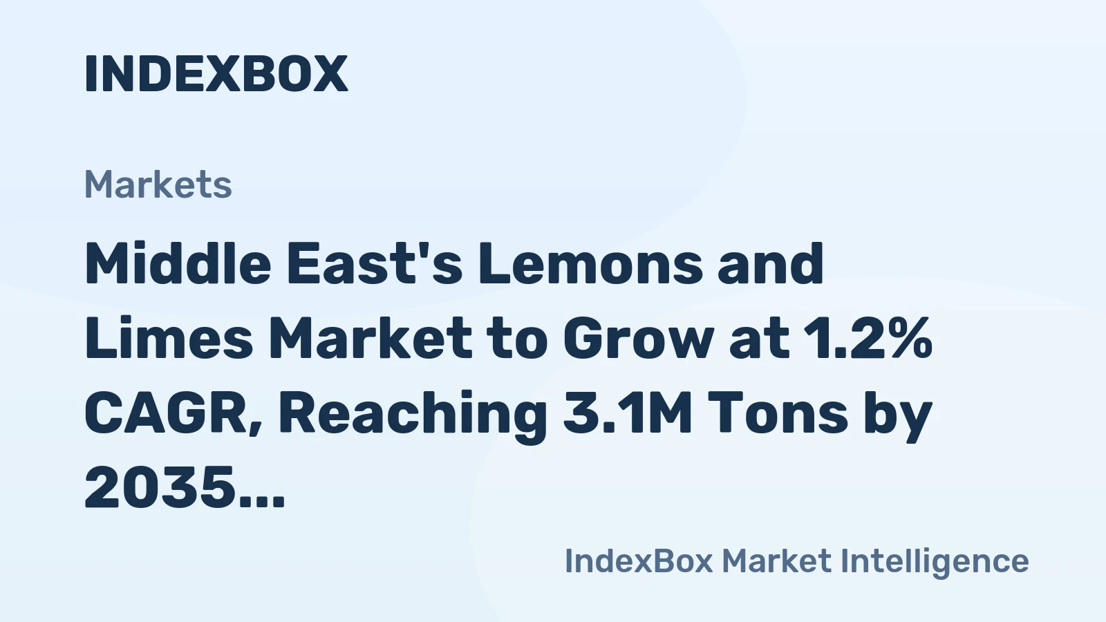 Middle East's Lemons and Limes Market to Grow at 1.2% CAGR, Reaching 3.1M Tons by 2035