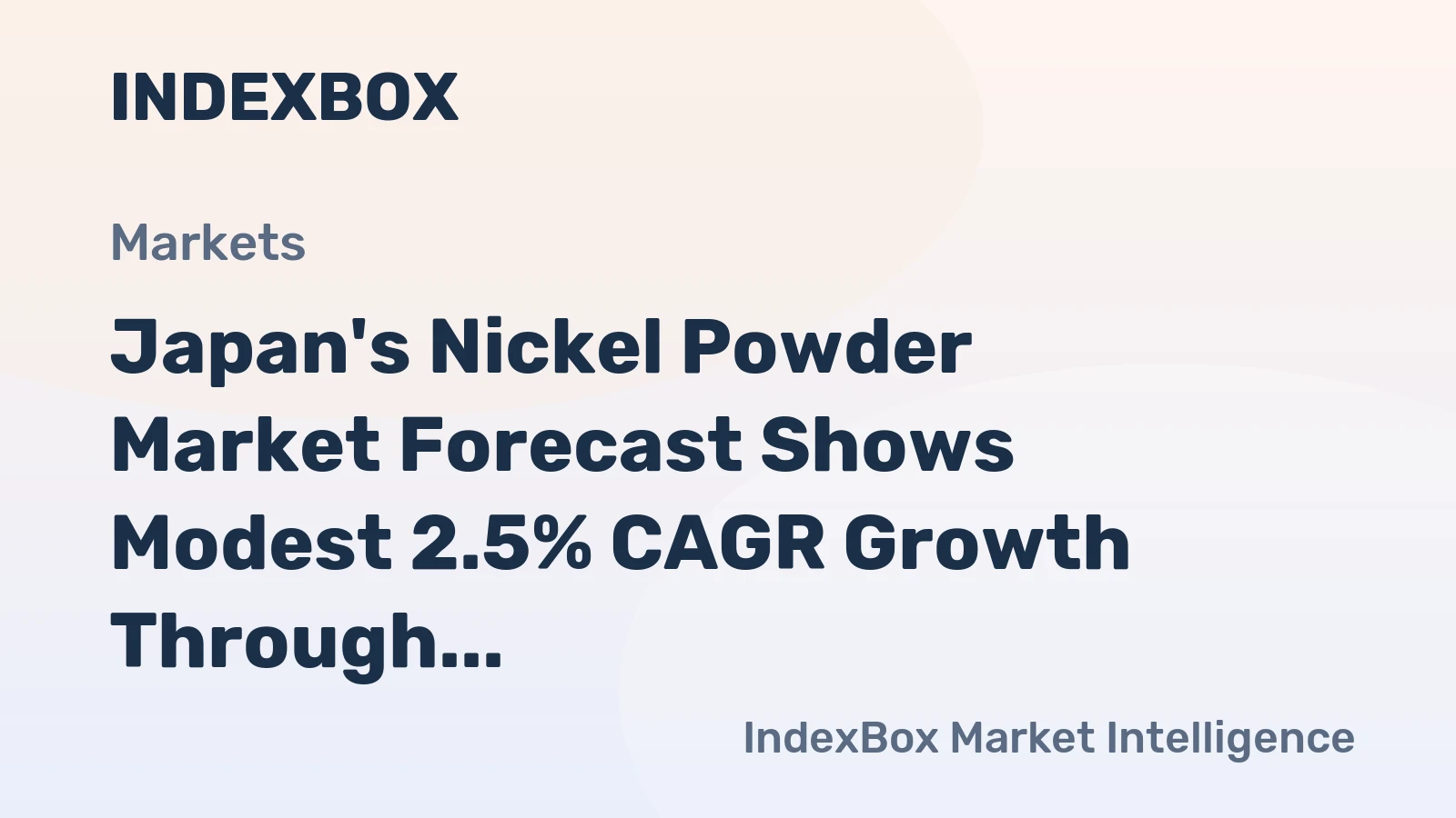 Japan's Nickel Powder Market Forecast Shows Modest 2.5% CAGR Growth Through 2035