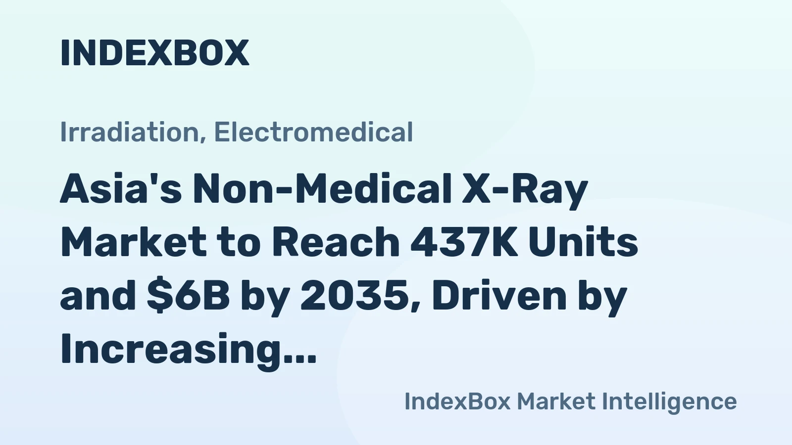 Asia's Non-Medical X-Ray Market to Reach 437K Units and $6B by 2035, Driven by Increasing Demand