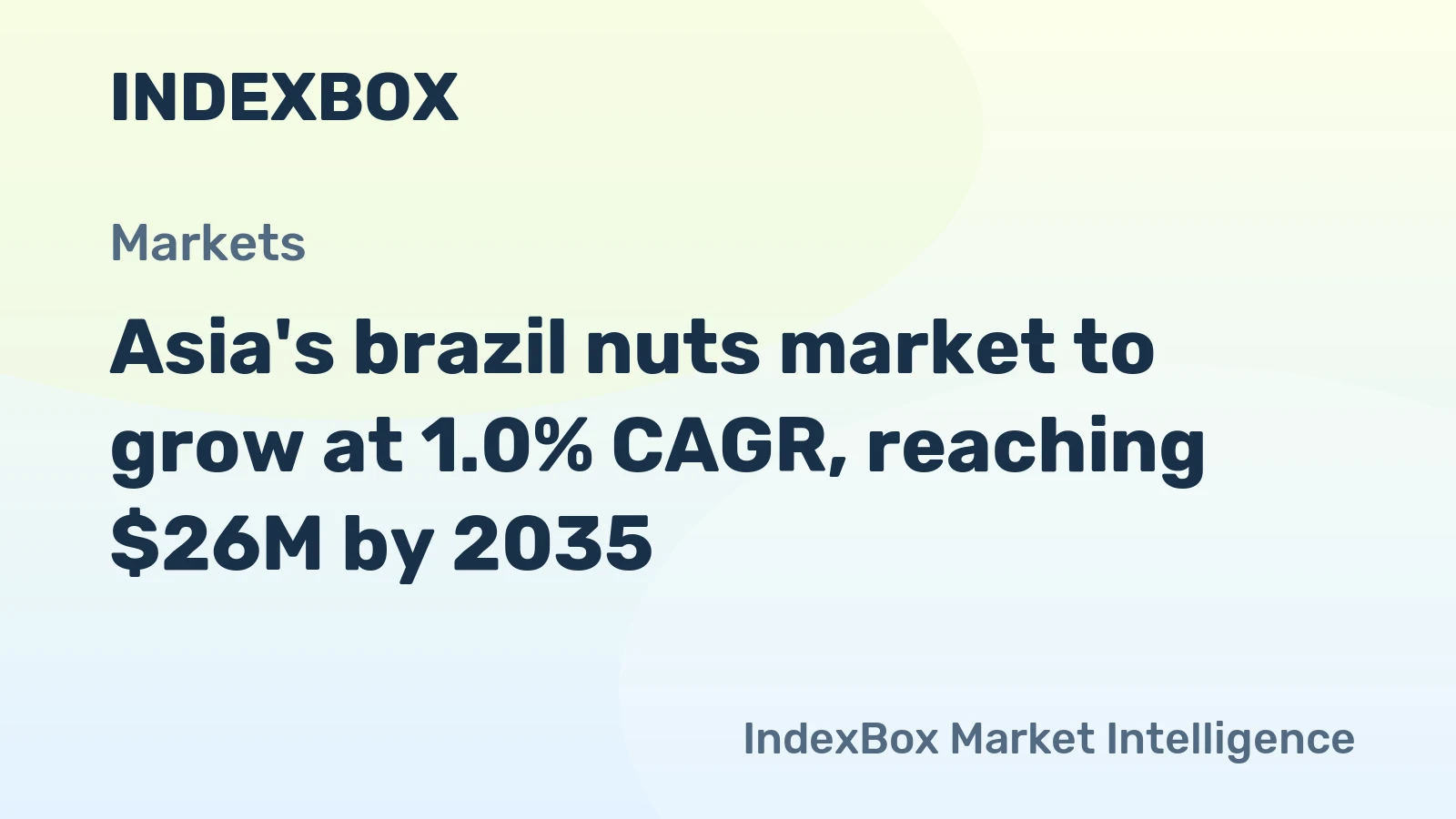 Asia's brazil nuts market to grow at 1.0% CAGR, reaching $26M by 2035