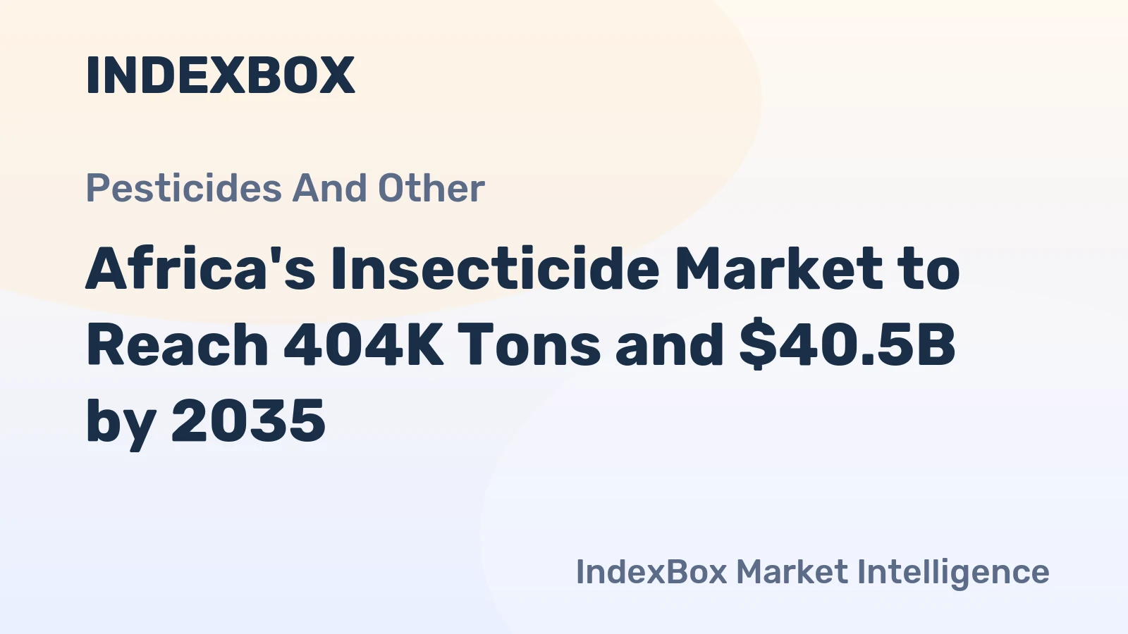 Africa's Insecticide Market to Reach 404K Tons and $40.5B by 2035