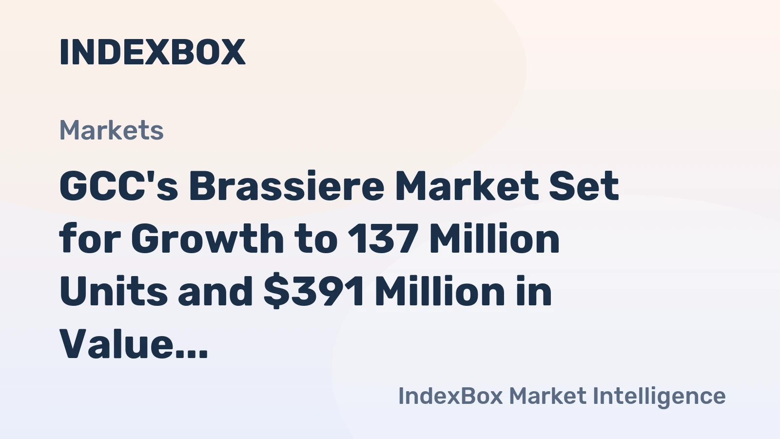 GCC's Brassiere Market Set for Growth to 137 Million Units and $391 Million in Value
