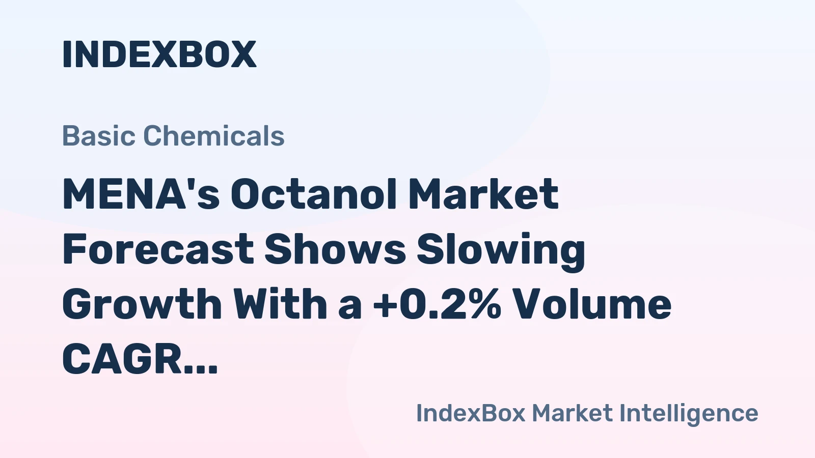 MENA's Octanol Market Forecast Shows Slowing Growth With a +0.2% Volume CAGR to 2035