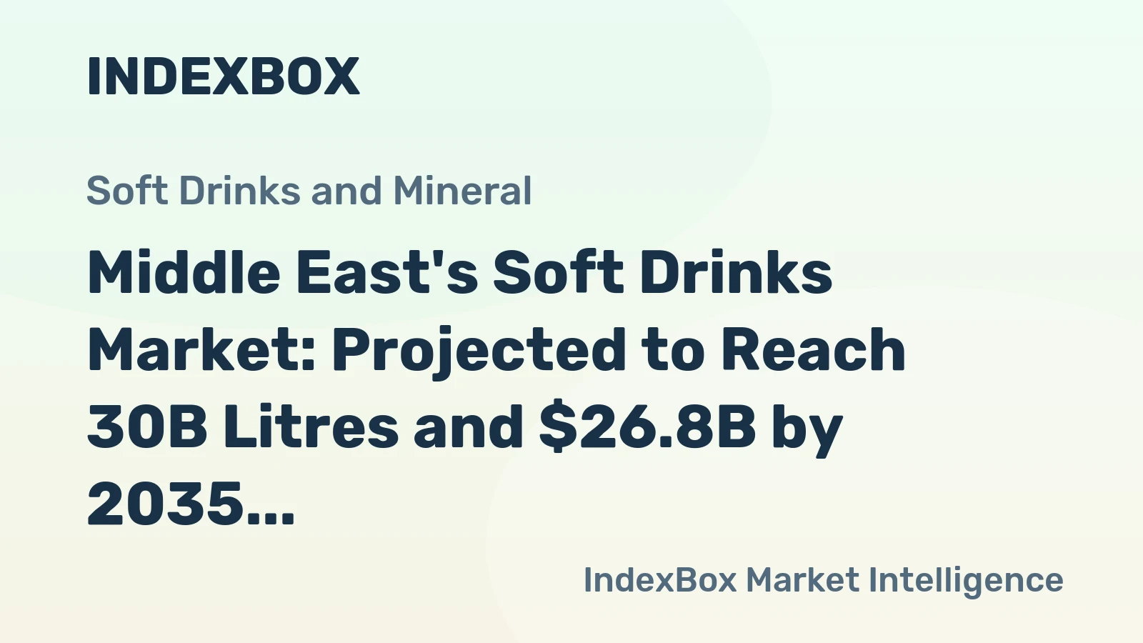 Middle East's Soft Drinks Market: Projected to Reach 30B Litres and $26.8B by 2035
