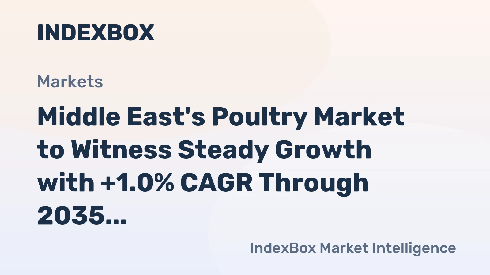 Middle East's Poultry Market to Witness Steady Growth with +1.0% CAGR Through 2035