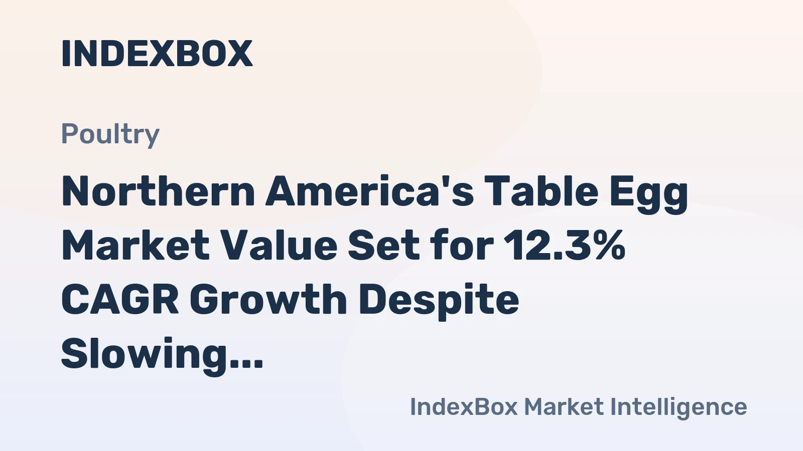 Northern America's Table Egg Market Value Set for 12.3% CAGR Growth Despite Slowing Volume