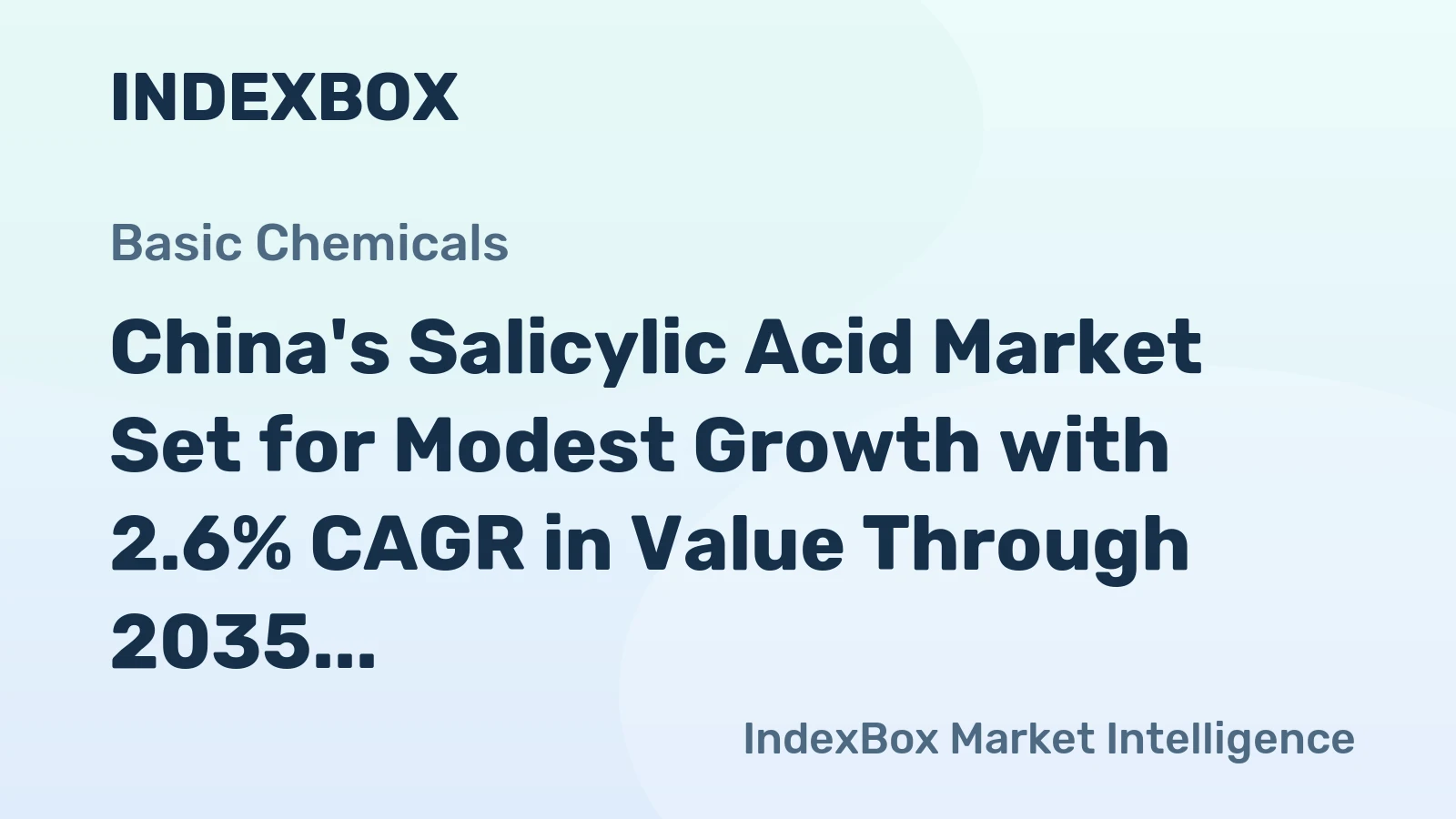 China's Salicylic Acid Market Set for Modest Growth with 2.6% CAGR in Value Through 2035