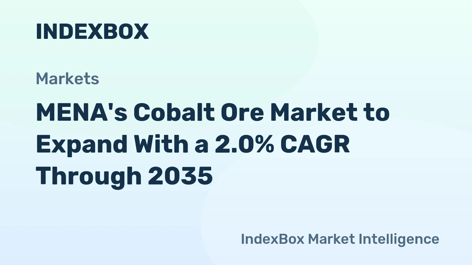 MENA's Cobalt Ore Market to Expand With a 2.0% CAGR Through 2035