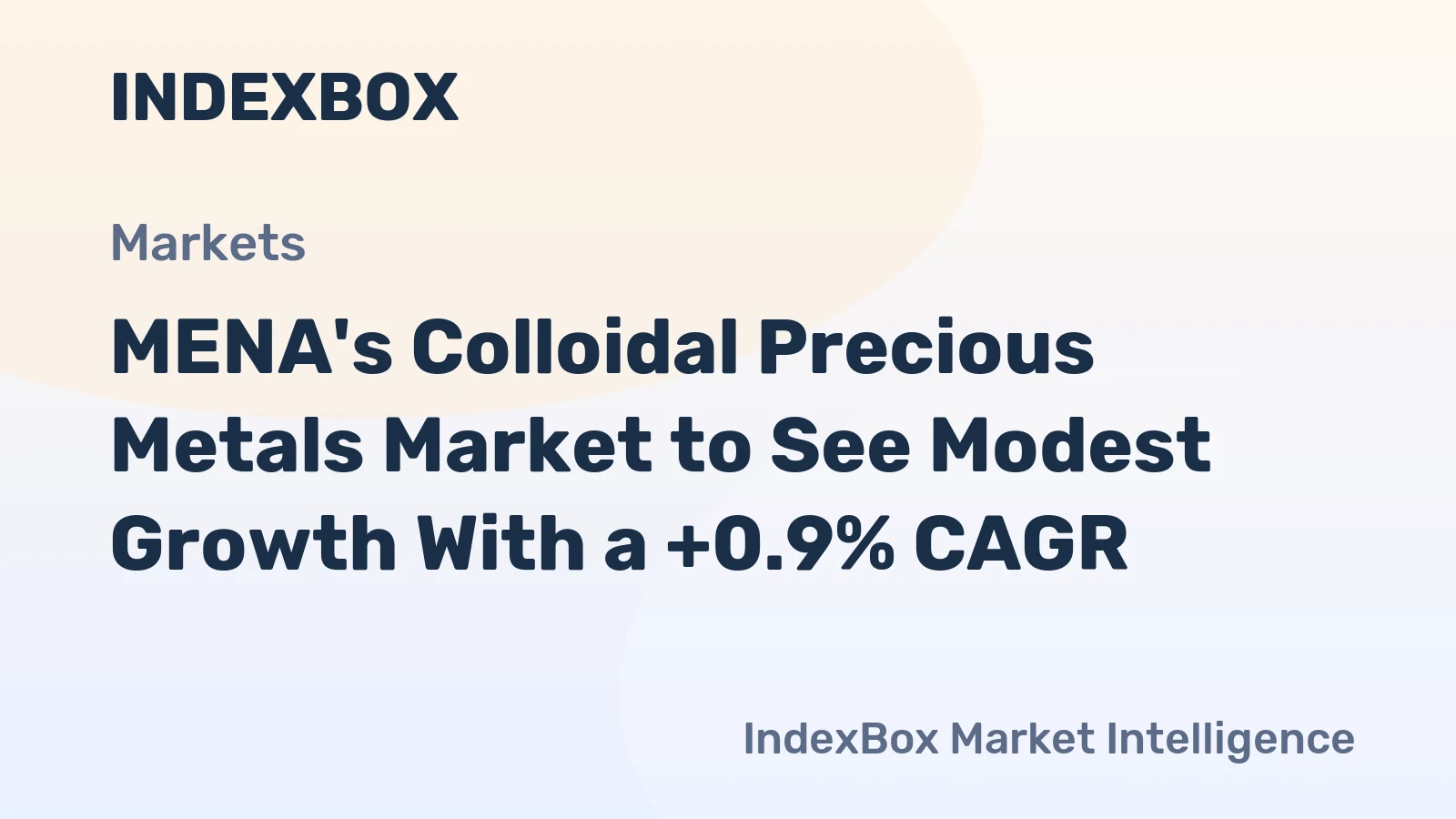 MENA's Colloidal Precious Metals Market to See Modest Growth With a +0.9% CAGR