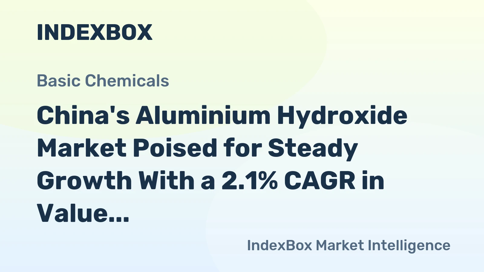 China's Aluminium Hydroxide Market Poised for Steady Growth With a 2.1% CAGR in Value Through 2035