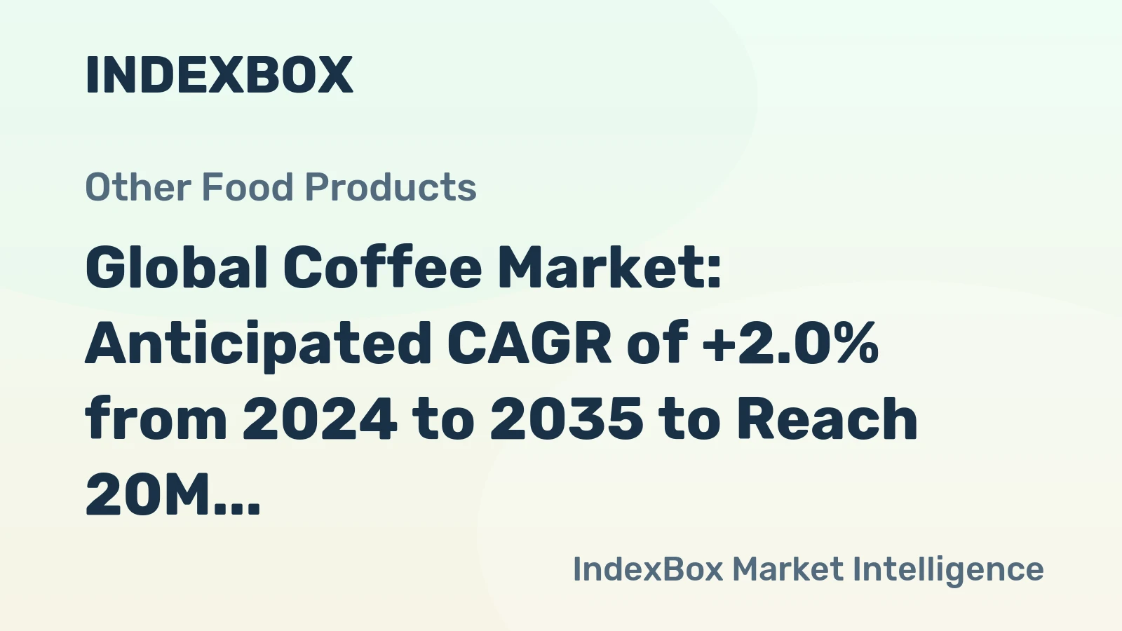 Global Coffee Market: Anticipated CAGR of +2.0% from 2024 to 2035 to Reach 20M Tons