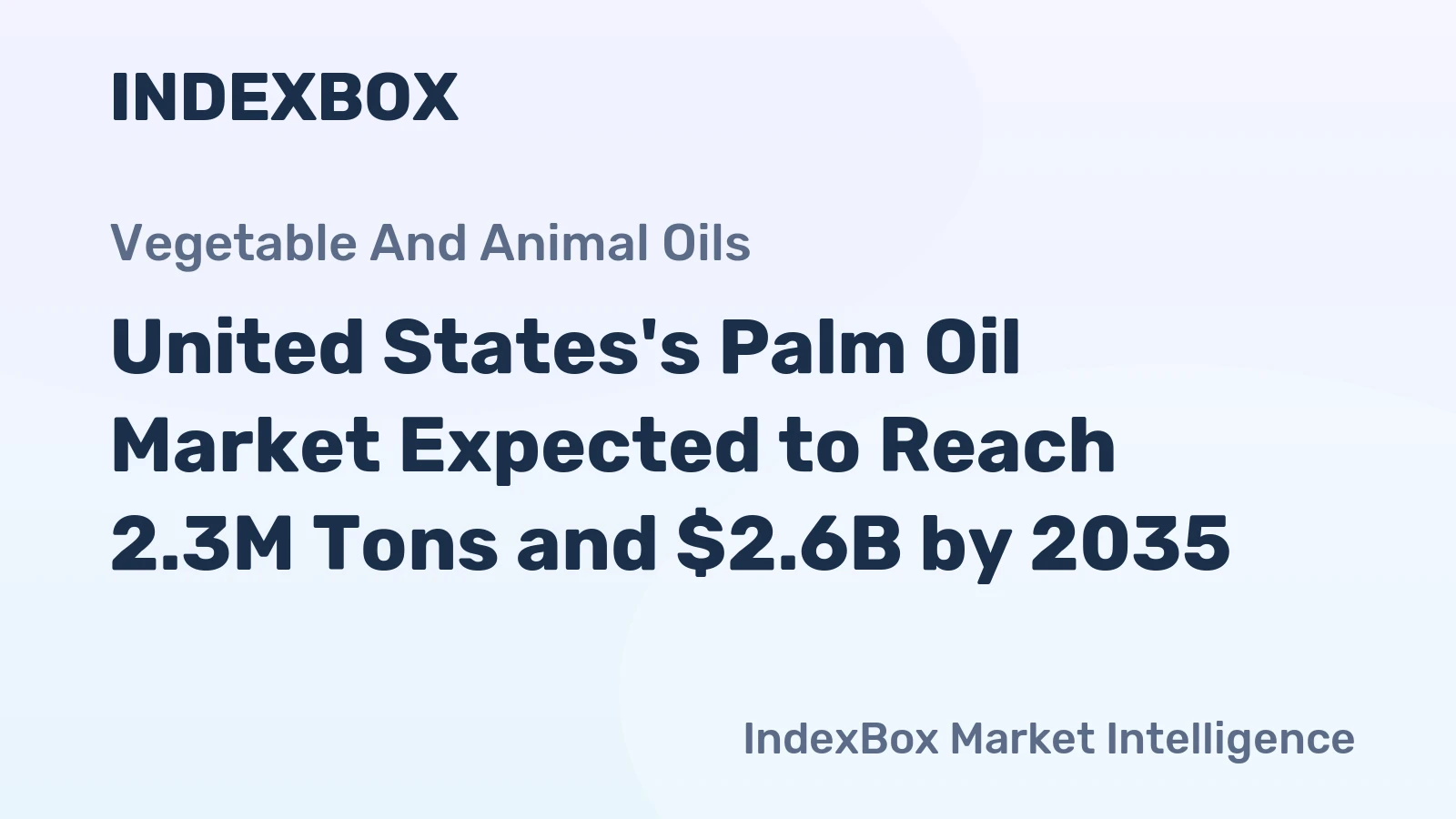 United States's Palm Oil Market Expected to Reach 2.3M Tons and $2.6B by 2035