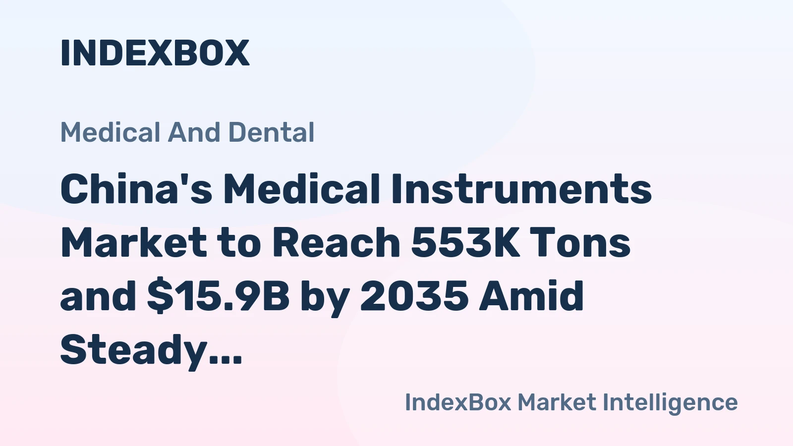 China's Medical Instruments Market to Reach 553K Tons and $15.9B by 2035 Amid Steady Growth