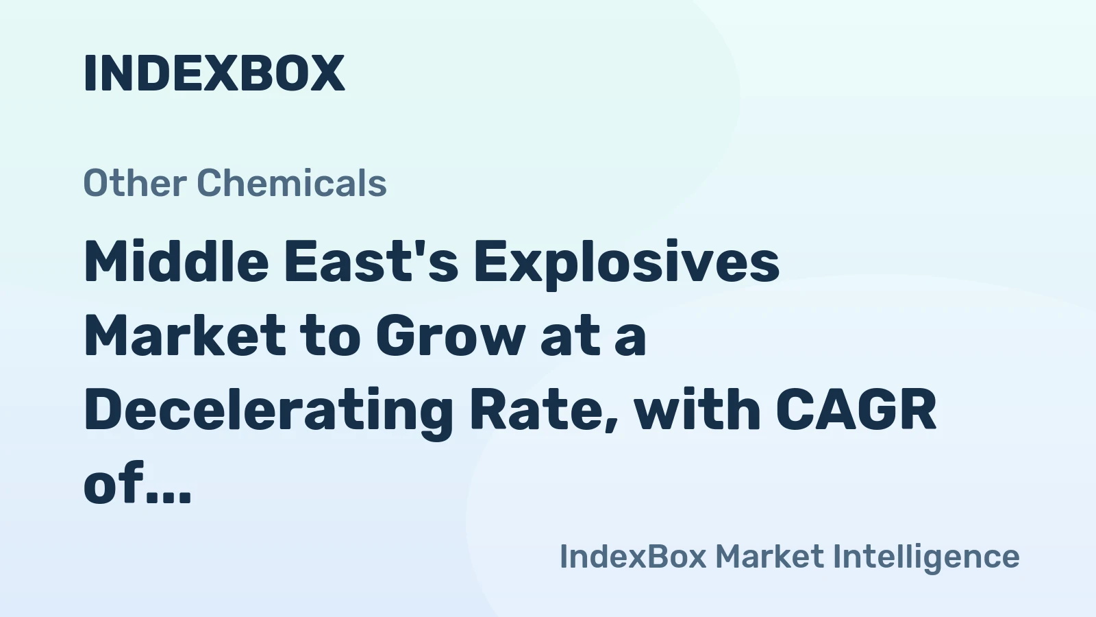Middle East's Explosives Market to Grow at a Decelerating Rate, with CAGR of +0.4% from 2024-2035
