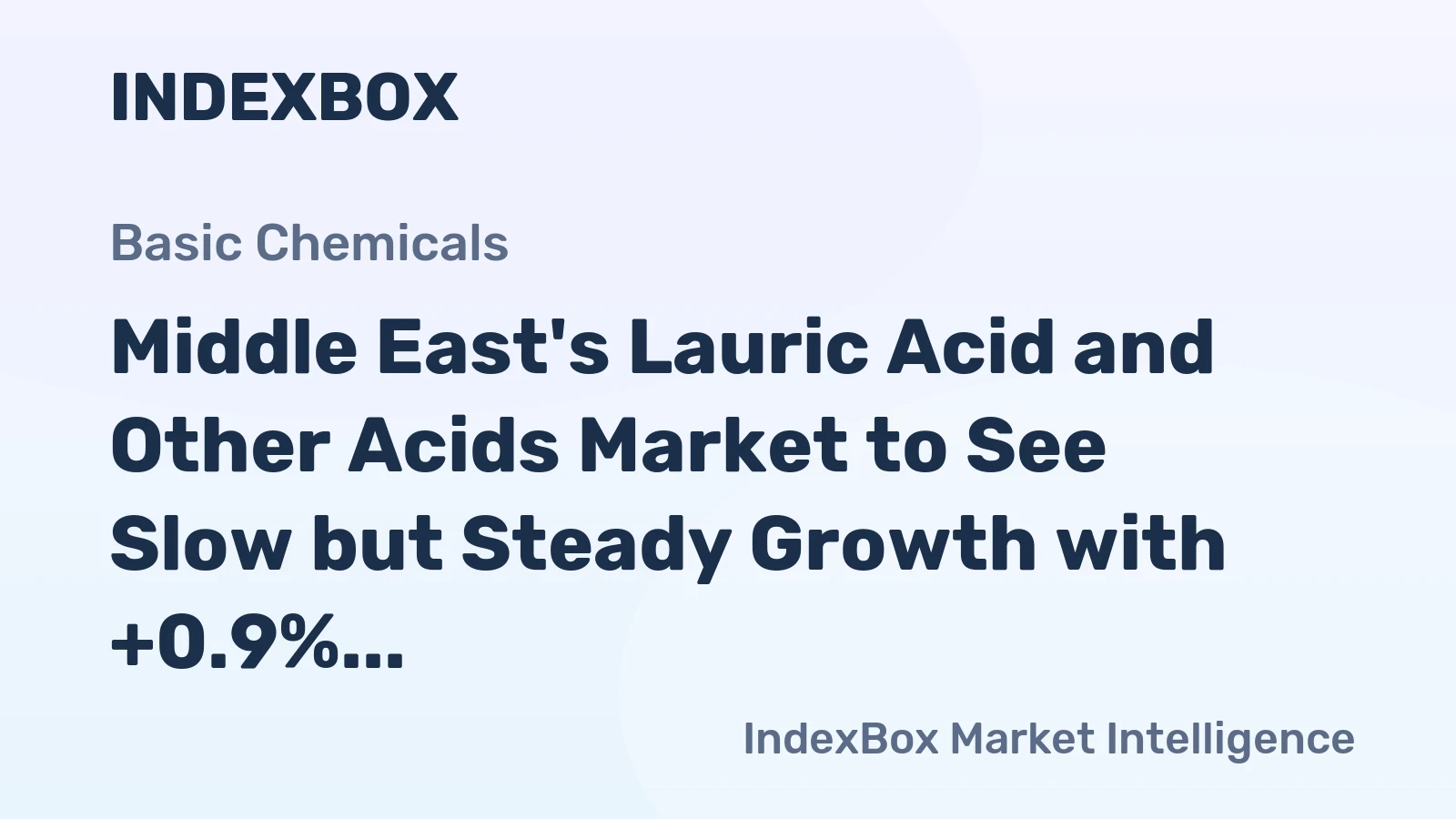 Middle East's Lauric Acid and Other Acids Market to See Slow but Steady Growth with +0.9% CAGR