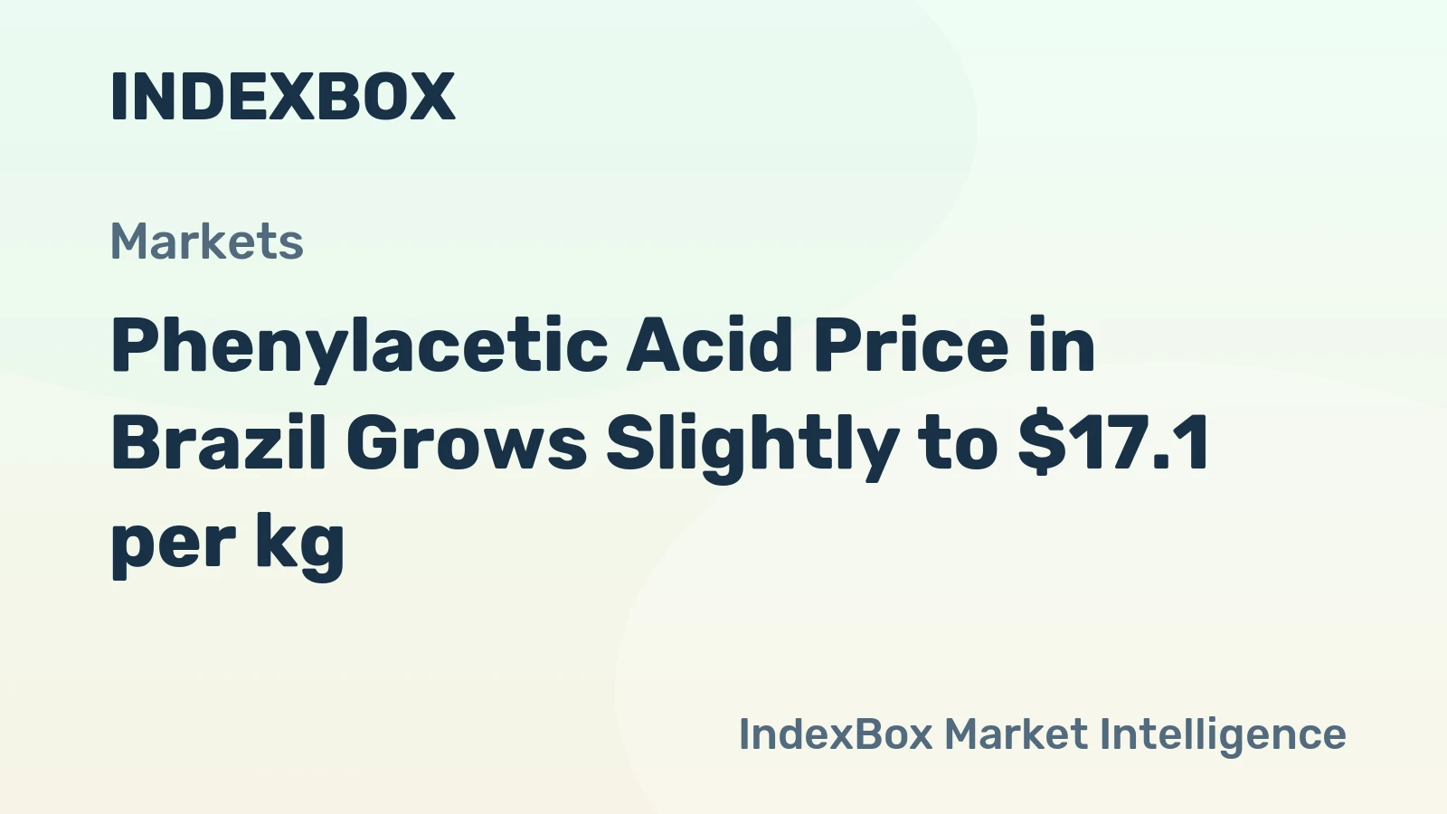 Phenylacetic Acid Price in Brazil Grows Slightly to $17.1 per kg