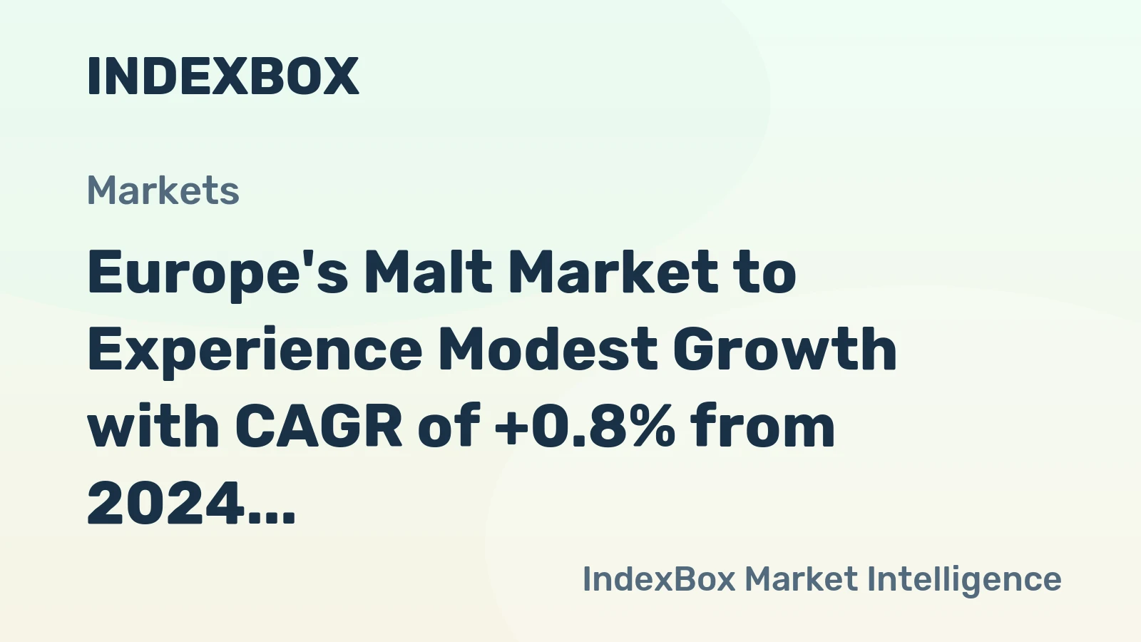 Europe's Malt Market to Experience Modest Growth with CAGR of +0.8% from 2024 to 2035