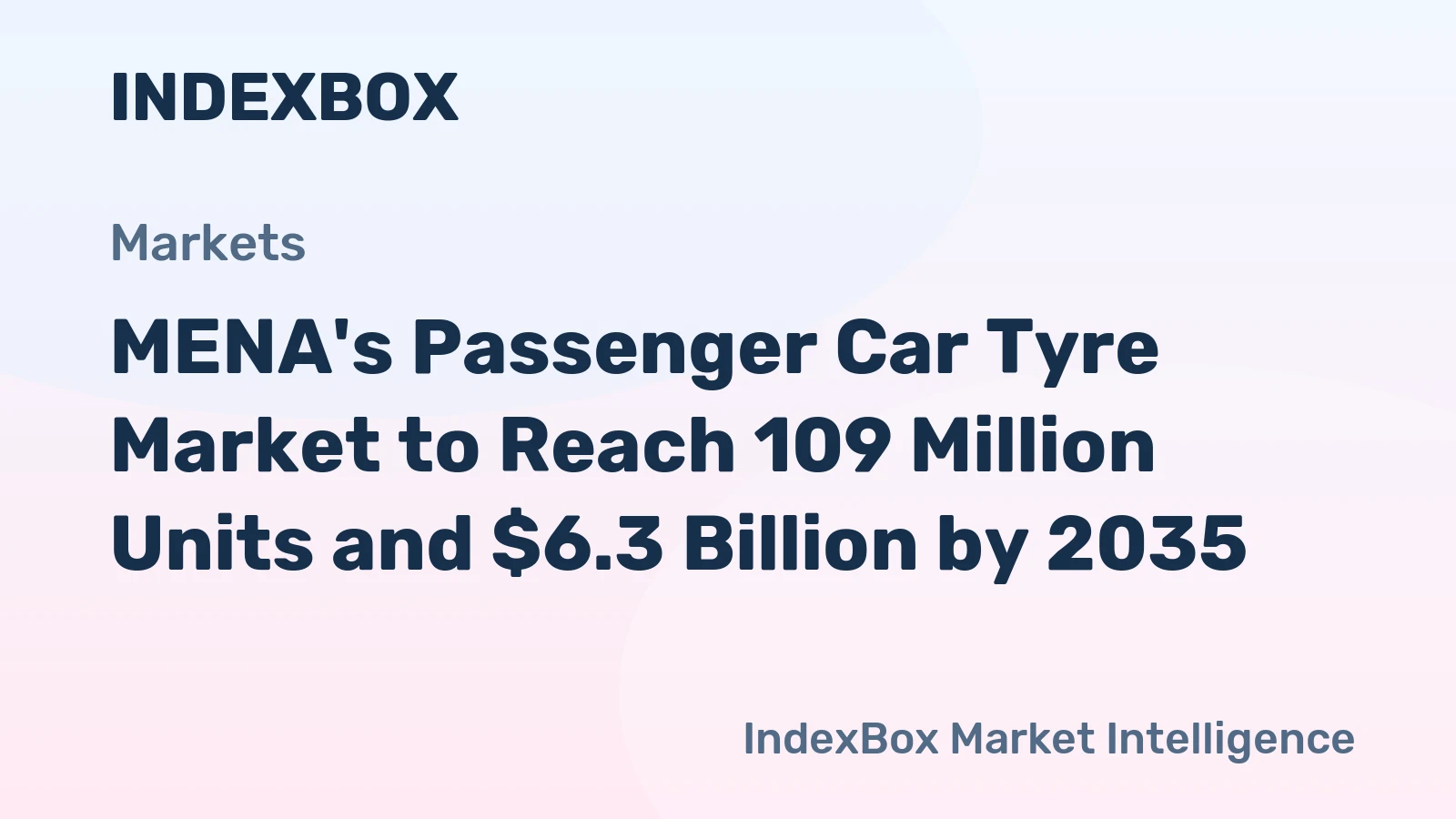 MENA's Passenger Car Tyre Market to Reach 109 Million Units and $6.3 Billion by 2035
