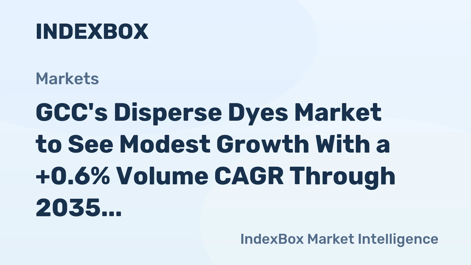 GCC's Disperse Dyes Market to See Modest Growth With a +0.6% Volume CAGR Through 2035