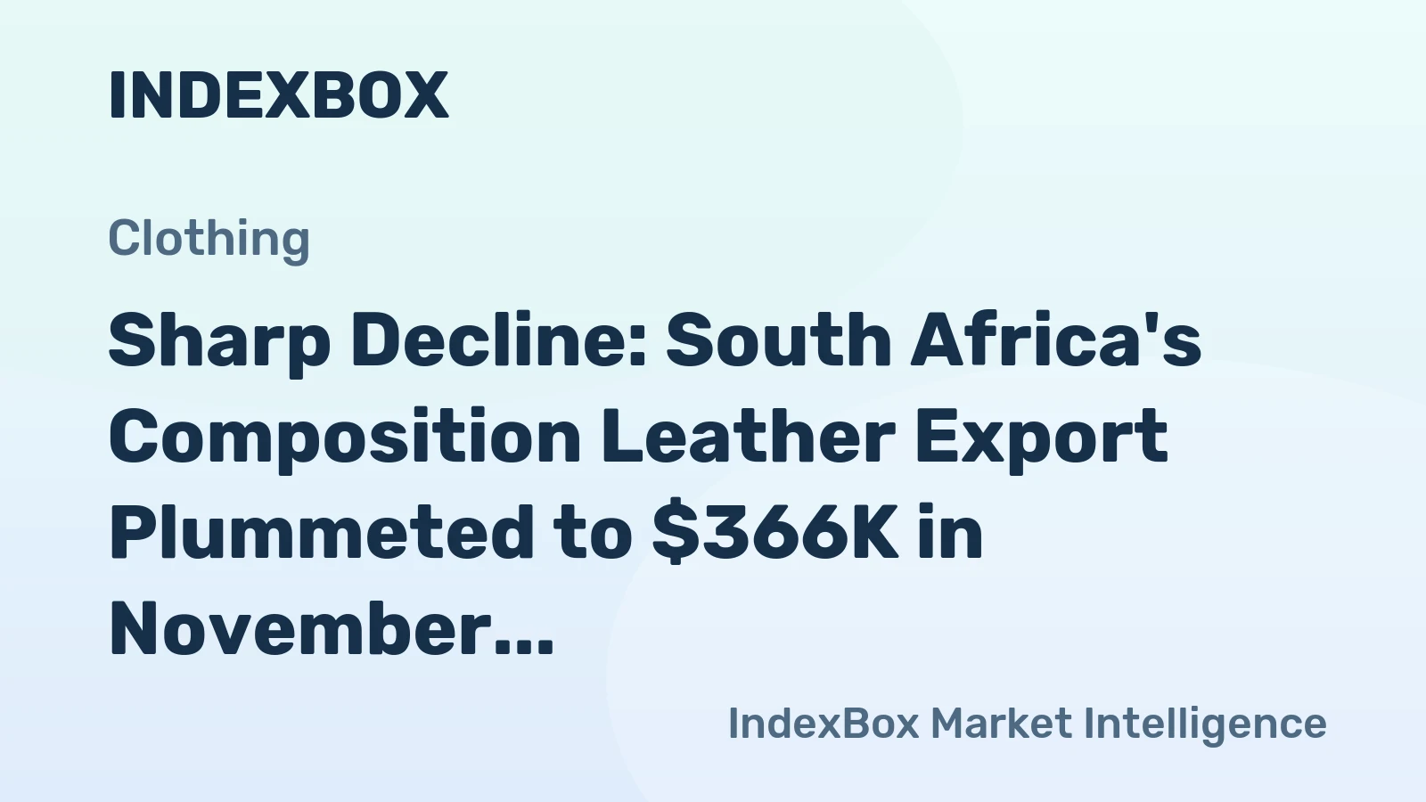 Sharp Decline: South Africa's Composition Leather Export Plummeted to $366K in November 2023