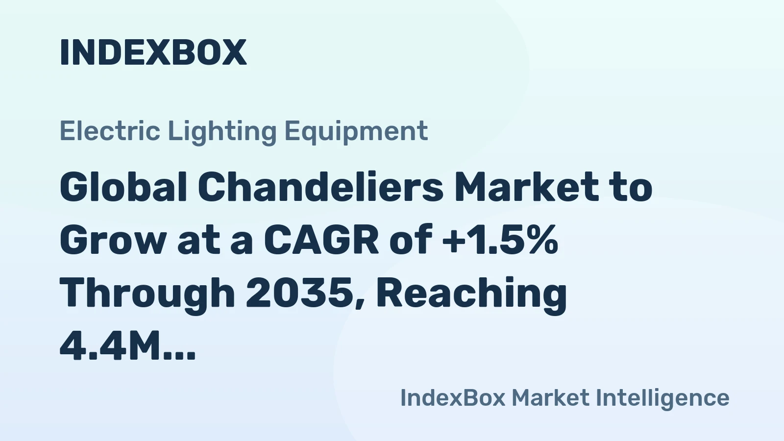 Global Chandeliers Market to Grow at a CAGR of +1.5% Through 2035, Reaching 4.4M Tons