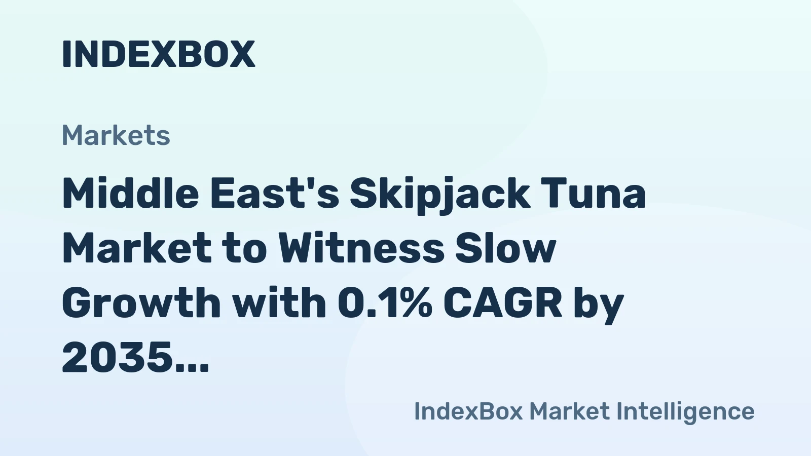 Middle East's Skipjack Tuna Market to Witness Slow Growth with 0.1% CAGR by 2035