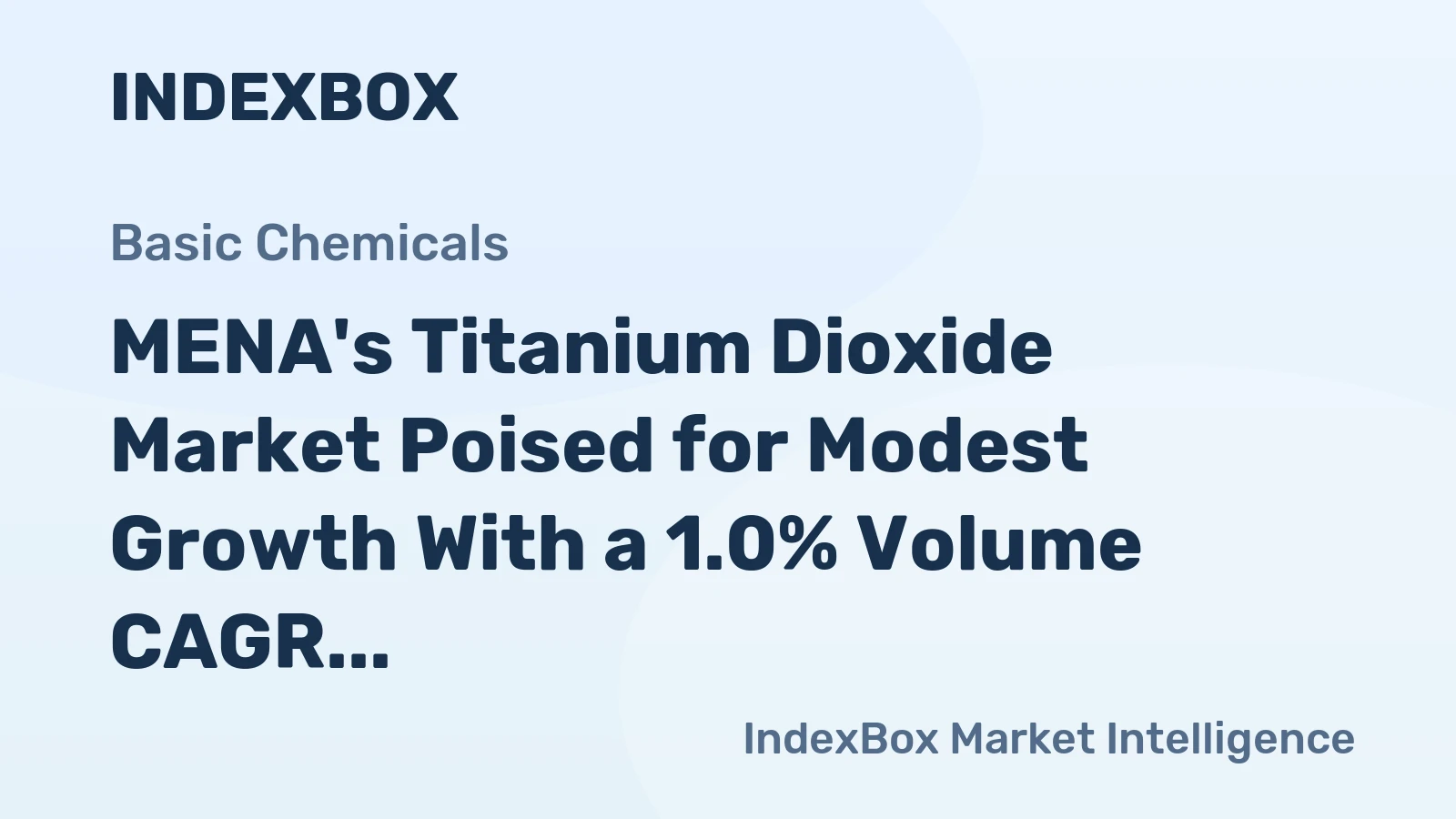 MENA's Titanium Dioxide Market Poised for Modest Growth With a 1.0% Volume CAGR