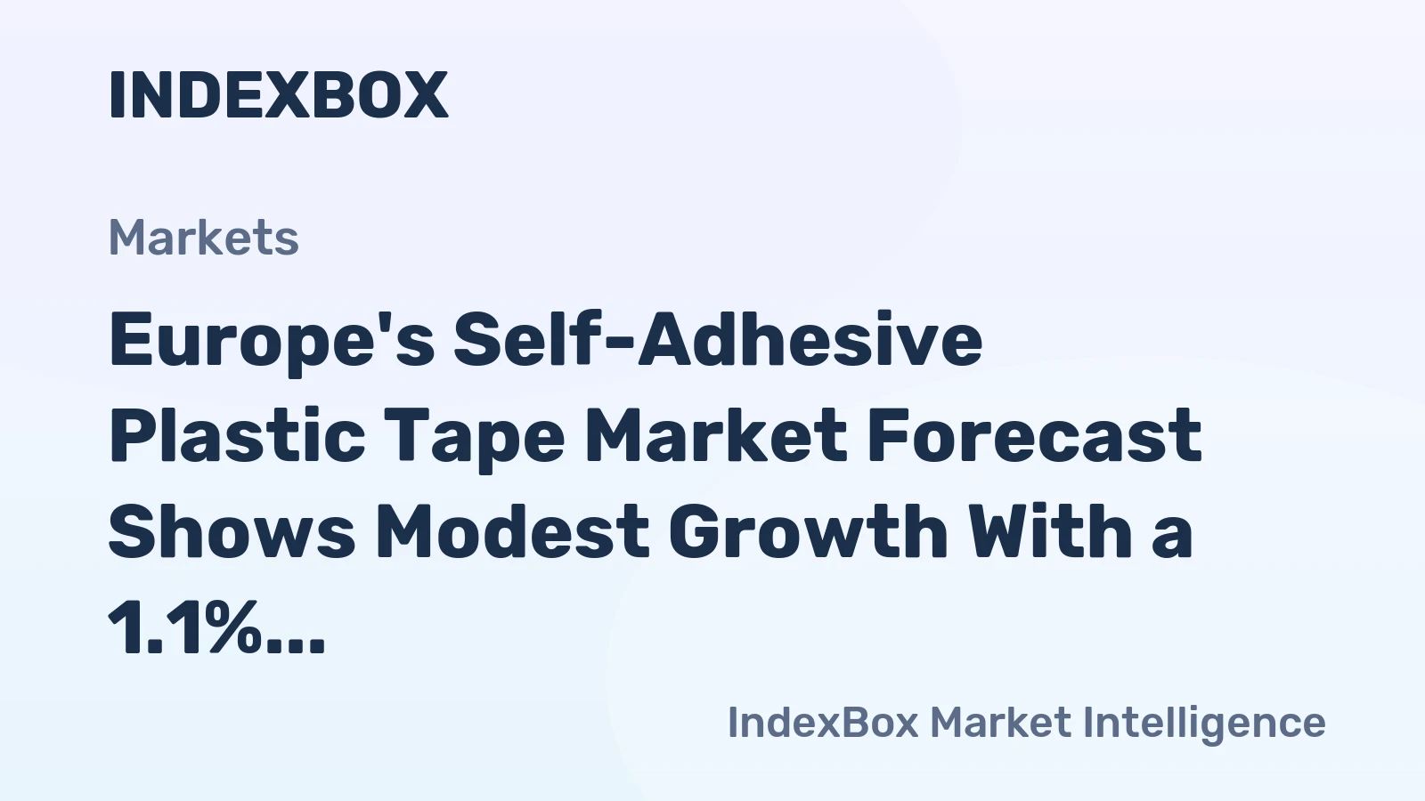 Europe's Self-Adhesive Plastic Tape Market Forecast Shows Modest Growth With a 1.1% CAGR Through 2035