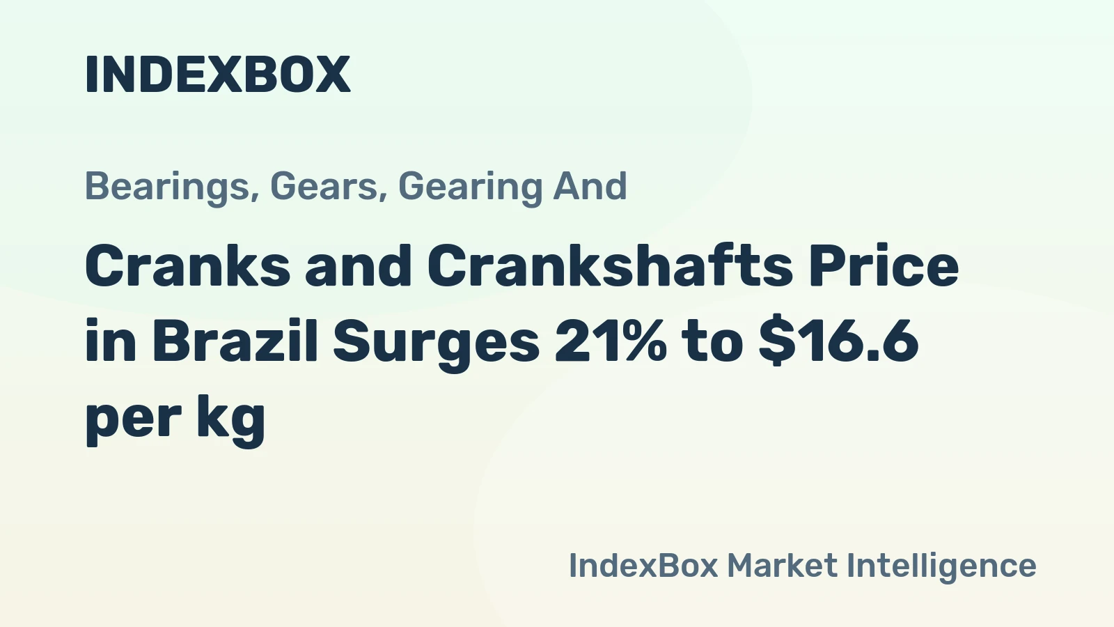 Cranks and Crankshafts Price in Brazil Surges 21% to $16.6 per kg