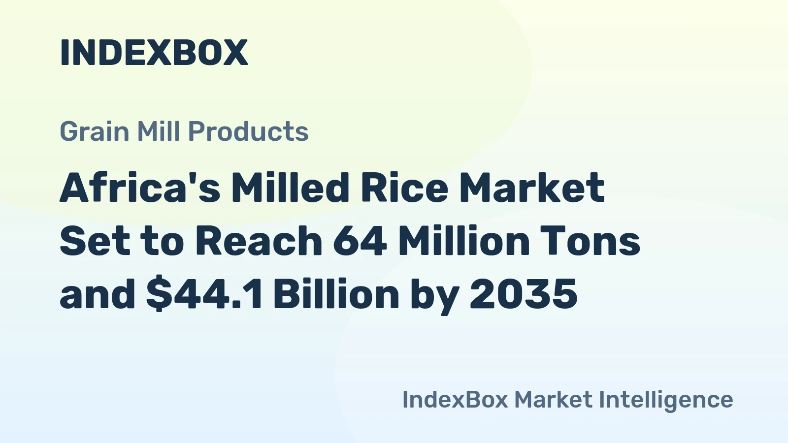 Africa's Milled Rice Market Set to Reach 64 Million Tons and $44.1 Billion by 2035