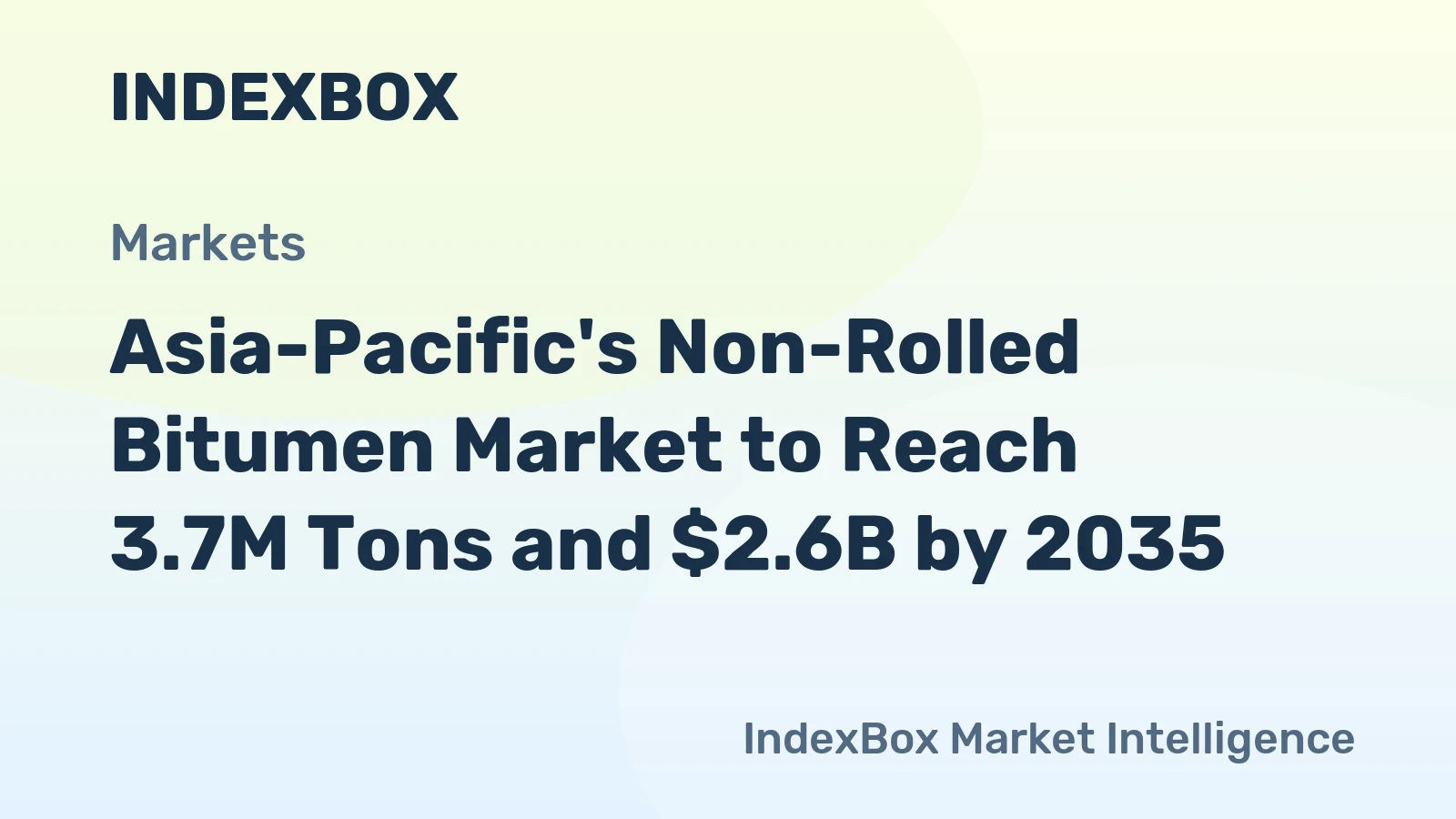 Asia-Pacific's Non-Rolled Bitumen Market to Reach 3.7M Tons and $2.6B by 2035