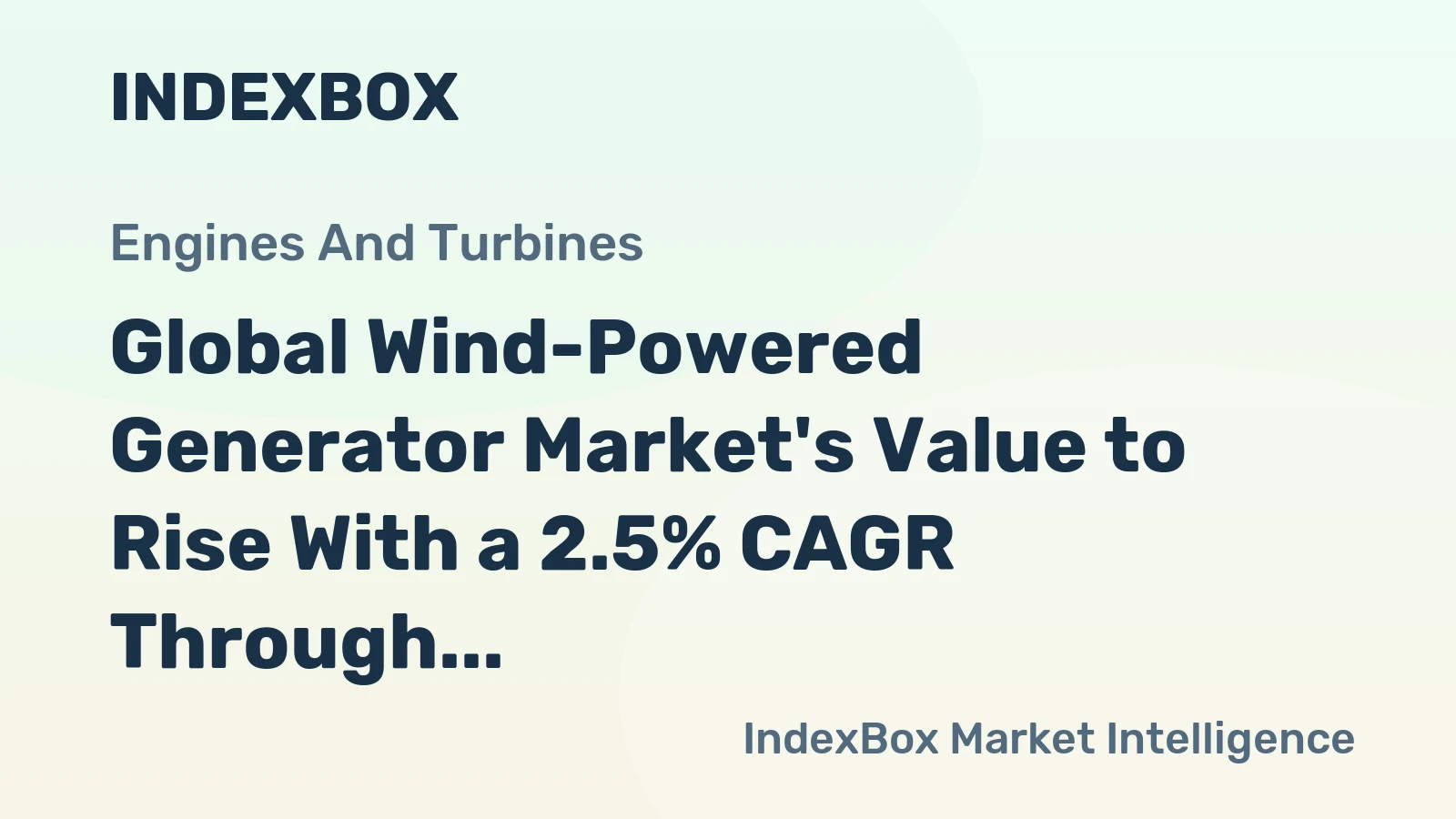 Global Wind-Powered Generator Market's Value to Rise With a 2.5% CAGR Through 2035