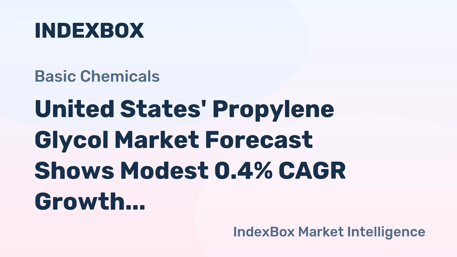 United States' Propylene Glycol Market Forecast Shows Modest 0.4% CAGR Growth Through 2035