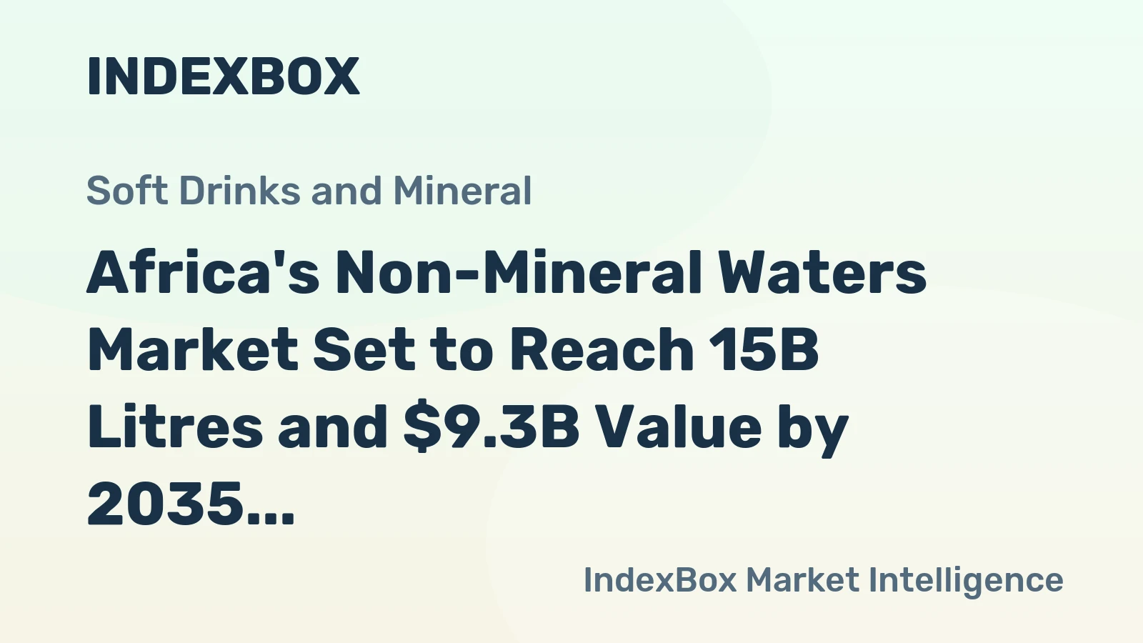 Africa's Non-Mineral Waters Market Set to Reach 15B Litres and $9.3B Value by 2035