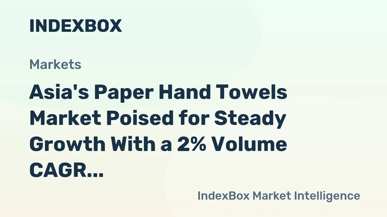 Asia's Paper Hand Towels Market Poised for Steady Growth With a 2% Volume CAGR Through 2035
