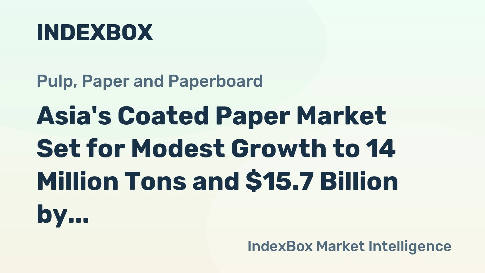 Asia's Coated Paper Market Set for Modest Growth to 14 Million Tons and $15.7 Billion by 2035