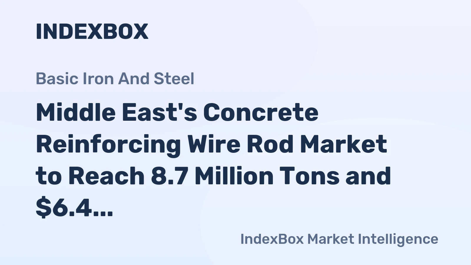 Middle East's Concrete Reinforcing Wire Rod Market to Reach 8.7 Million Tons and $6.4 Billion by 2035