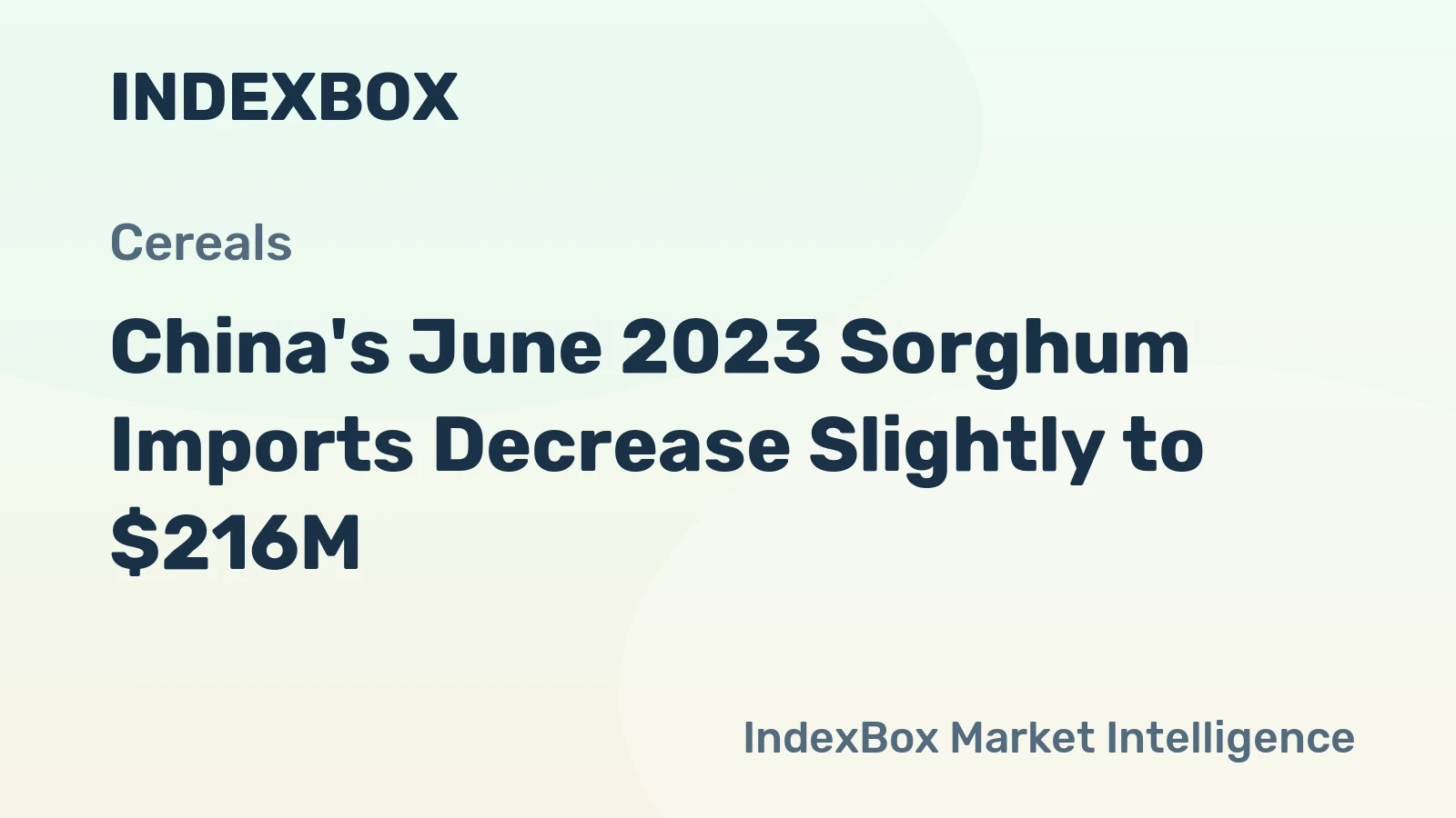 China's June 2023 Sorghum Imports Decrease Slightly to $216M