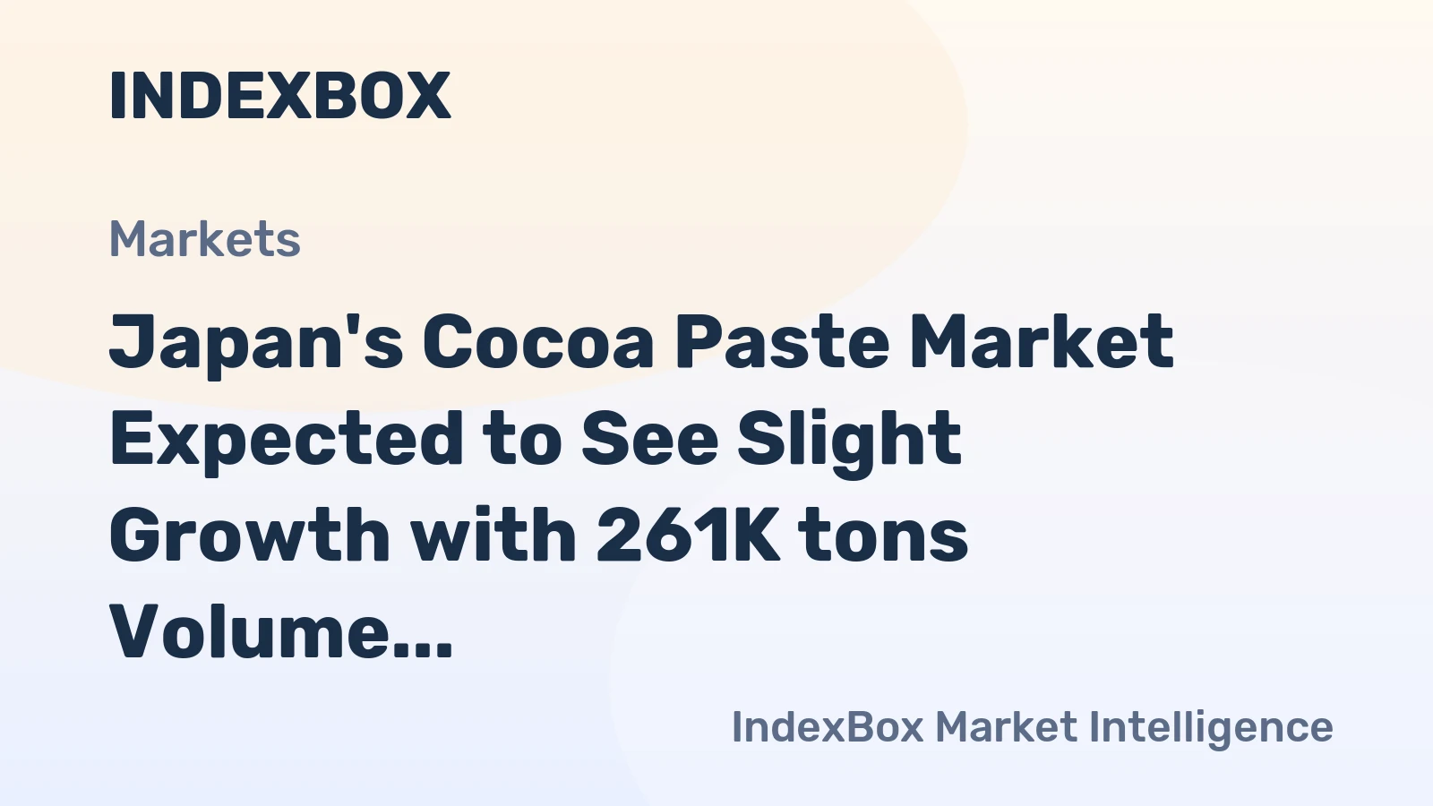 Japan's Cocoa Paste Market Expected to See Slight Growth with 261K tons Volume and $1.4B Value Forecasted by 2035