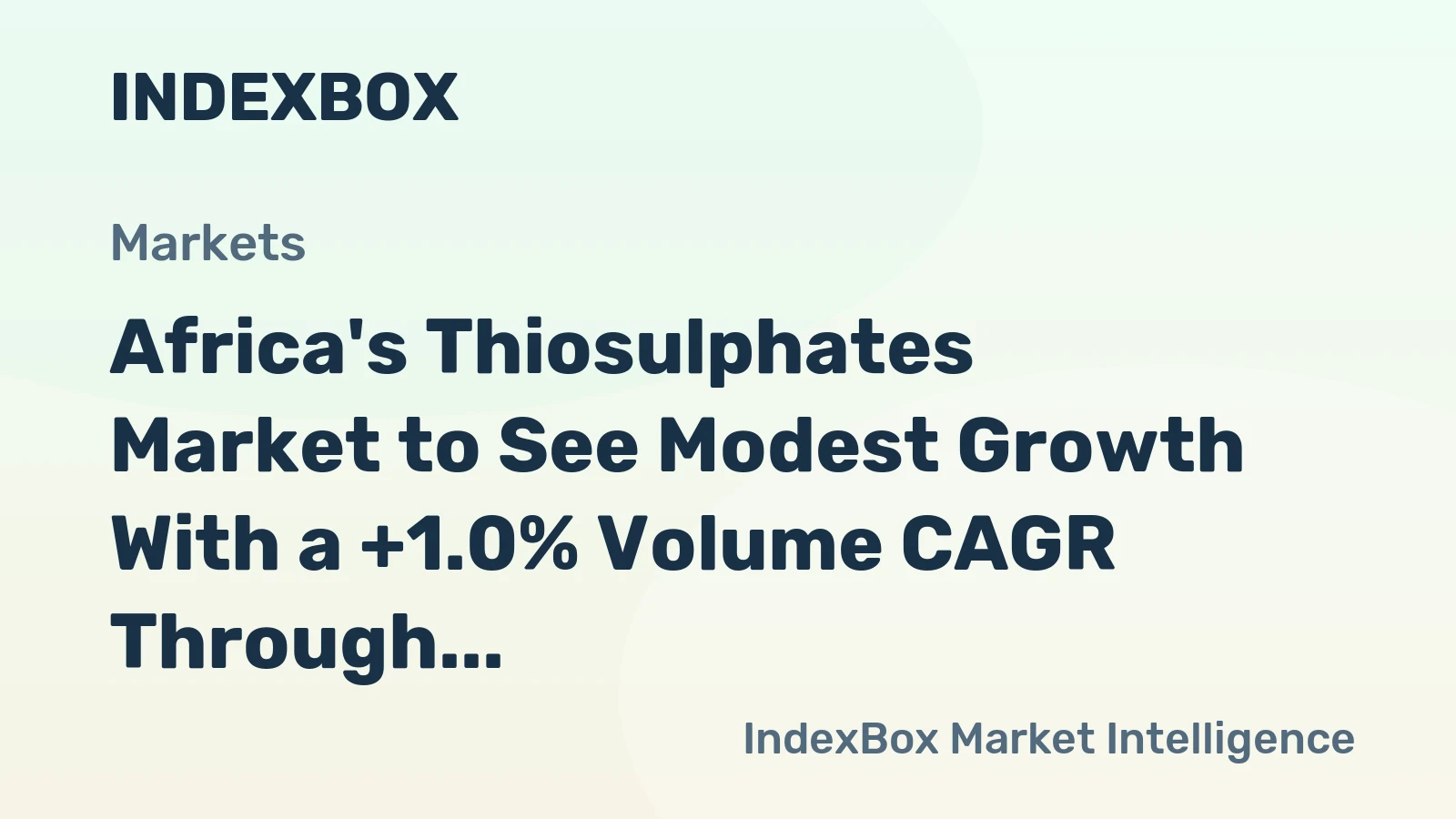 Africa's Thiosulphates Market to See Modest Growth With a +1.0% Volume CAGR Through 2035