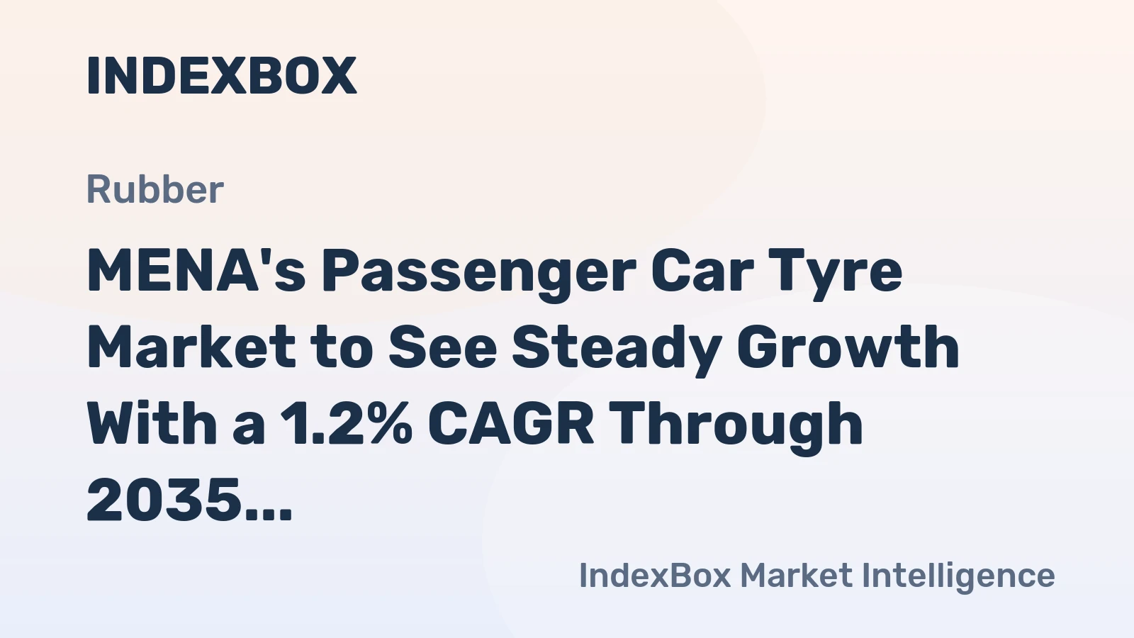 MENA's Passenger Car Tyre Market to See Steady Growth With a 1.2% CAGR Through 2035