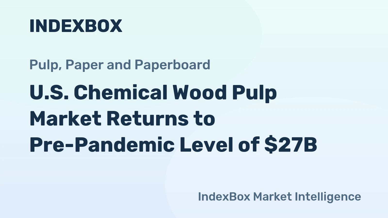 U.S. Chemical Wood Pulp Market Returns to Pre-Pandemic Level of $27B