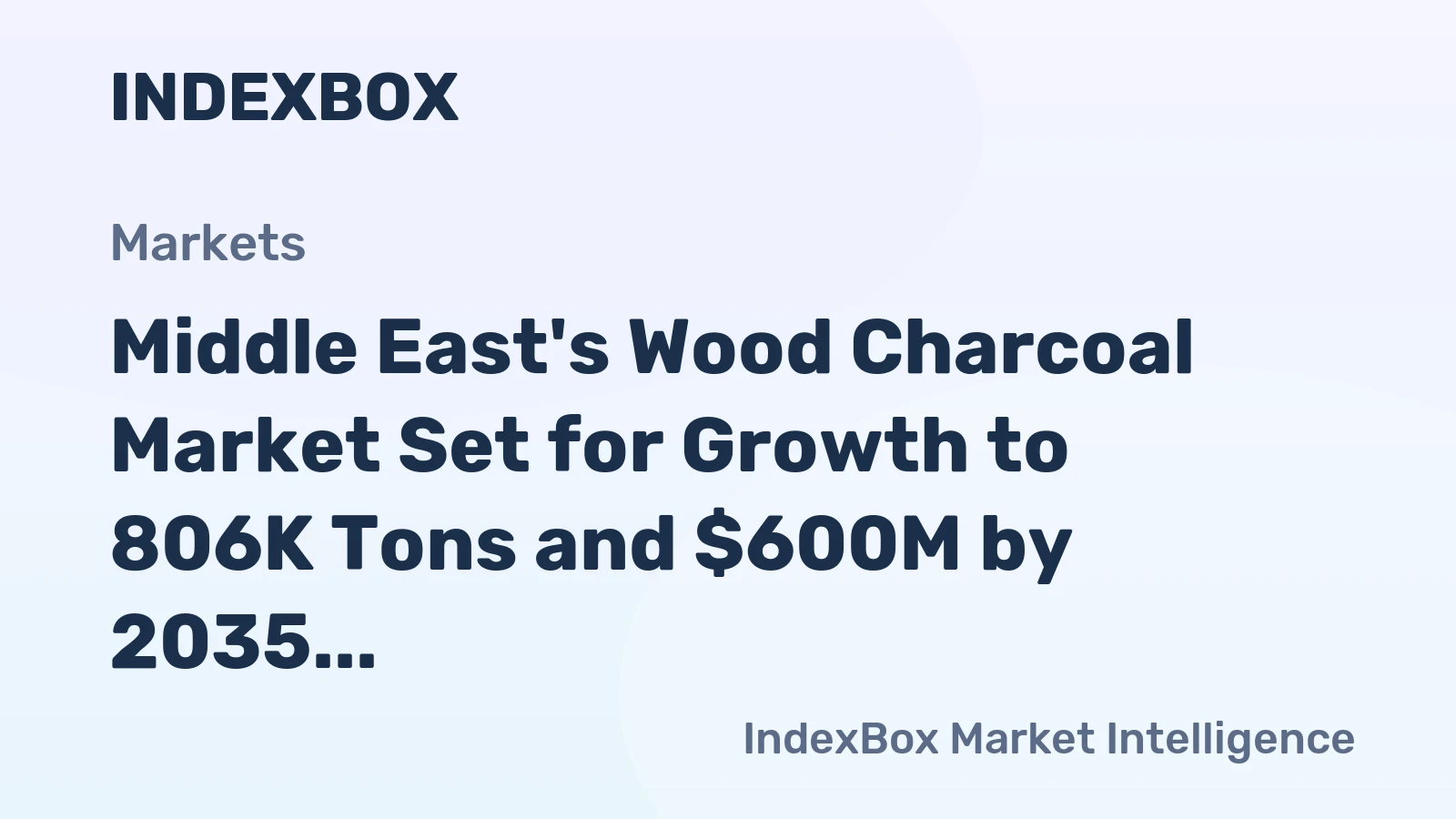 Middle East's Wood Charcoal Market Set for Growth to 806K Tons and $600M by 2035