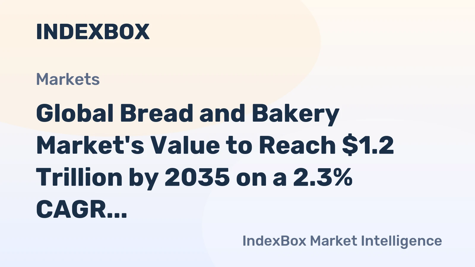 Global Bread and Bakery Market's Value to Reach $1.2 Trillion by 2035 on a 2.3% CAGR