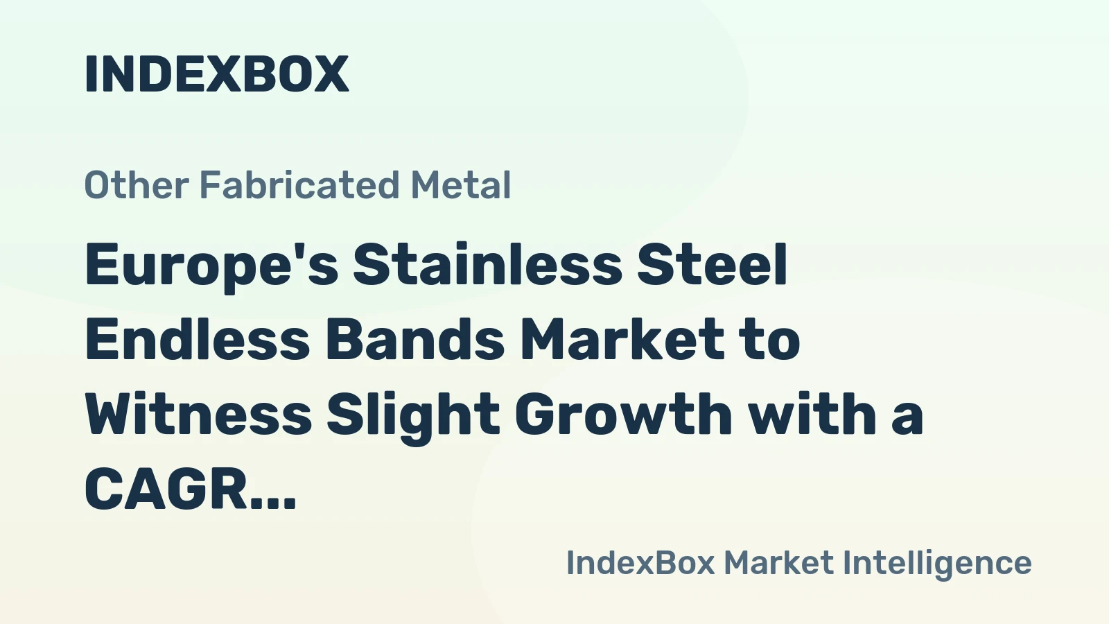Europe's Stainless Steel Endless Bands Market to Witness Slight Growth with a CAGR of +0.4% between 2024-2035, Reaching $374M by 2035