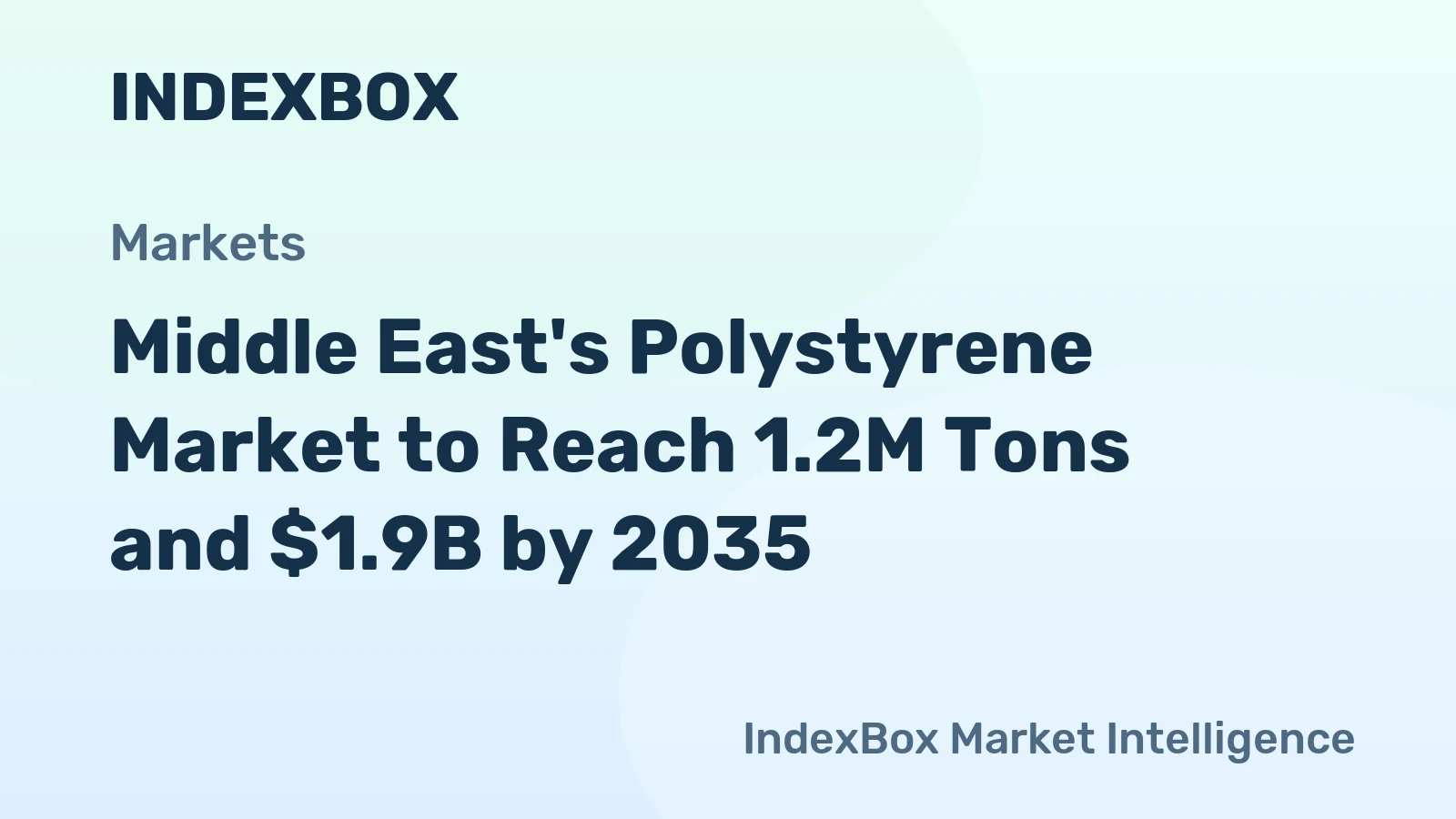 Middle East's Polystyrene Market to Reach 1.2M Tons and $1.9B by 2035