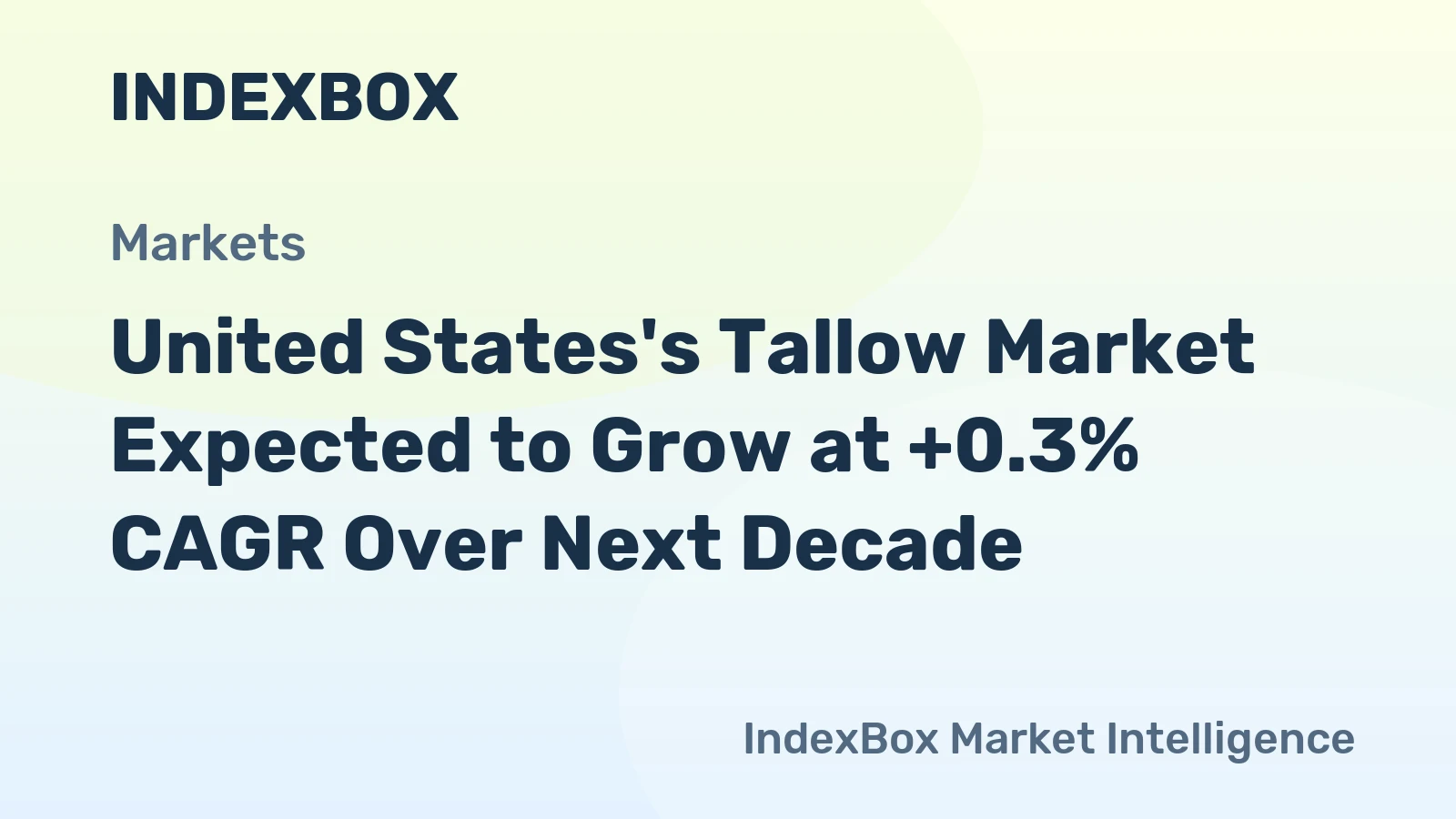 United States's Tallow Market Expected to Grow at +0.3% CAGR Over Next Decade
