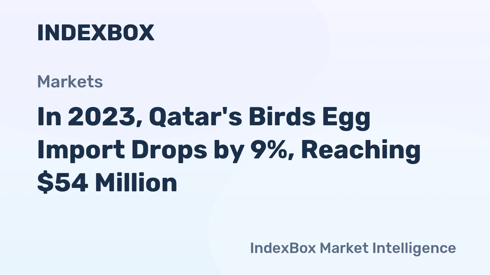 In 2023, Qatar's Birds Egg Import Drops by 9%, Reaching $54 Million.