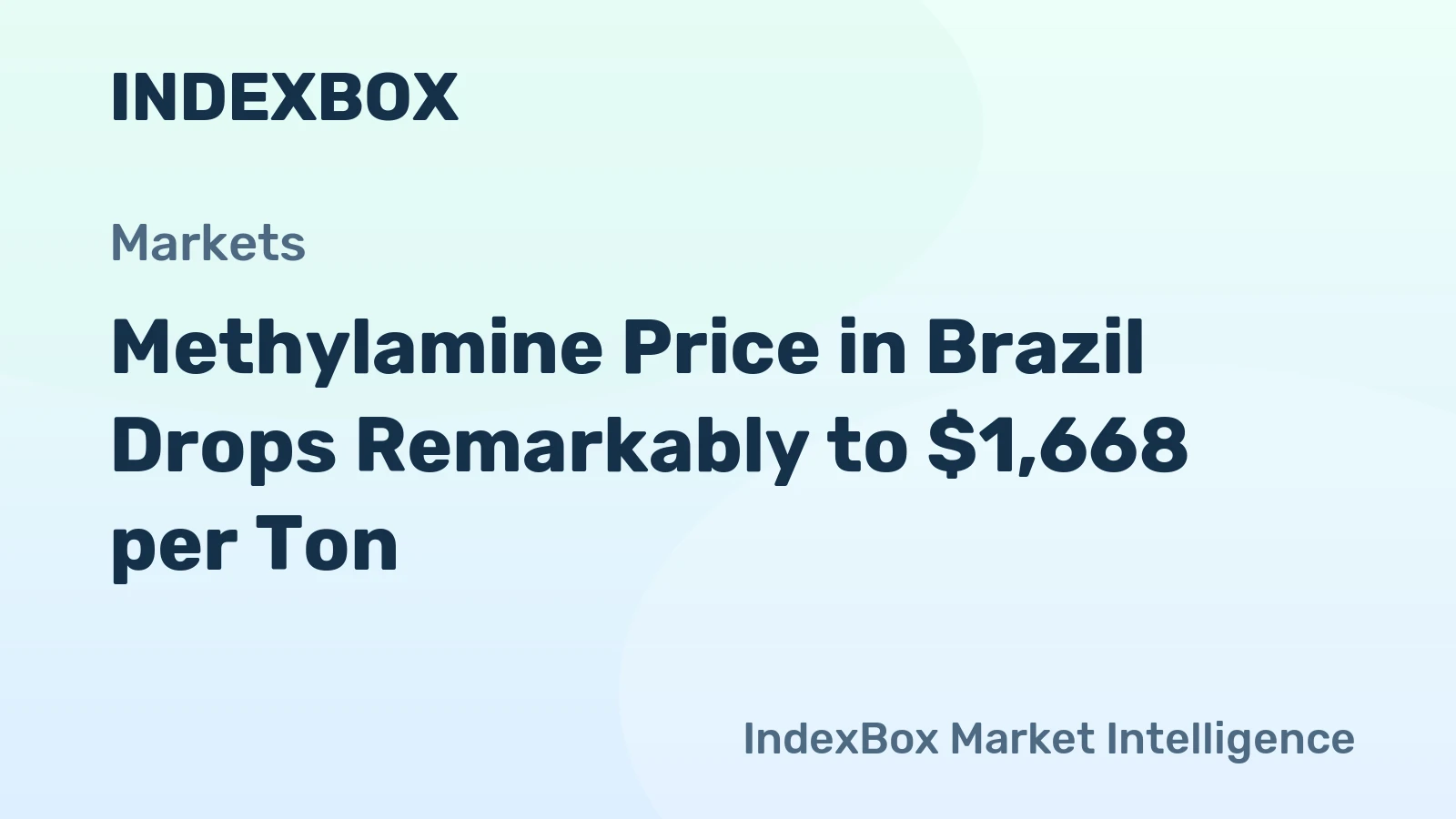 Methylamine Price in Brazil Drops Remarkably to $1,668 per Ton