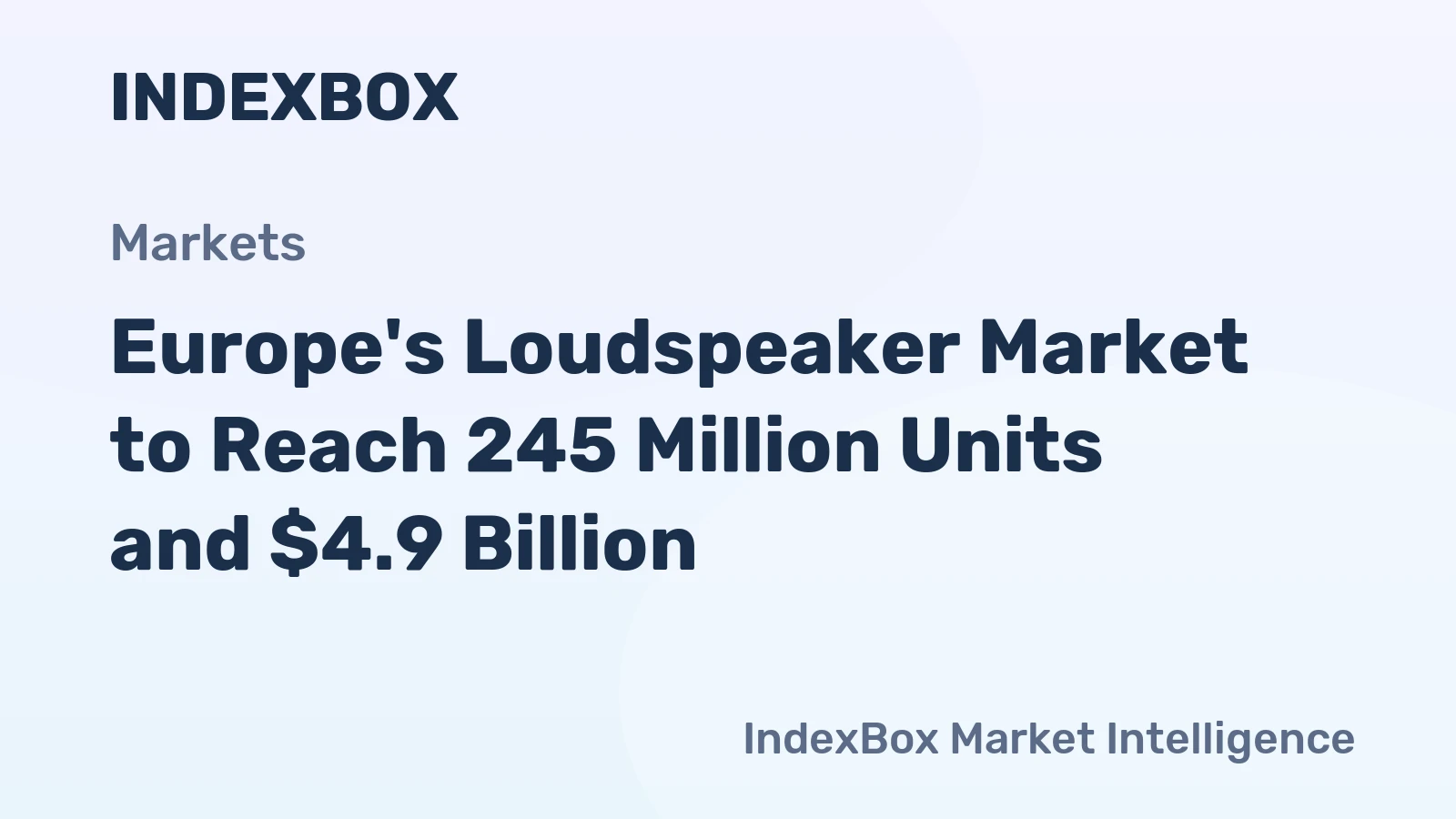 Europe's Loudspeaker Market to Reach 245 Million Units and $4.9 Billion